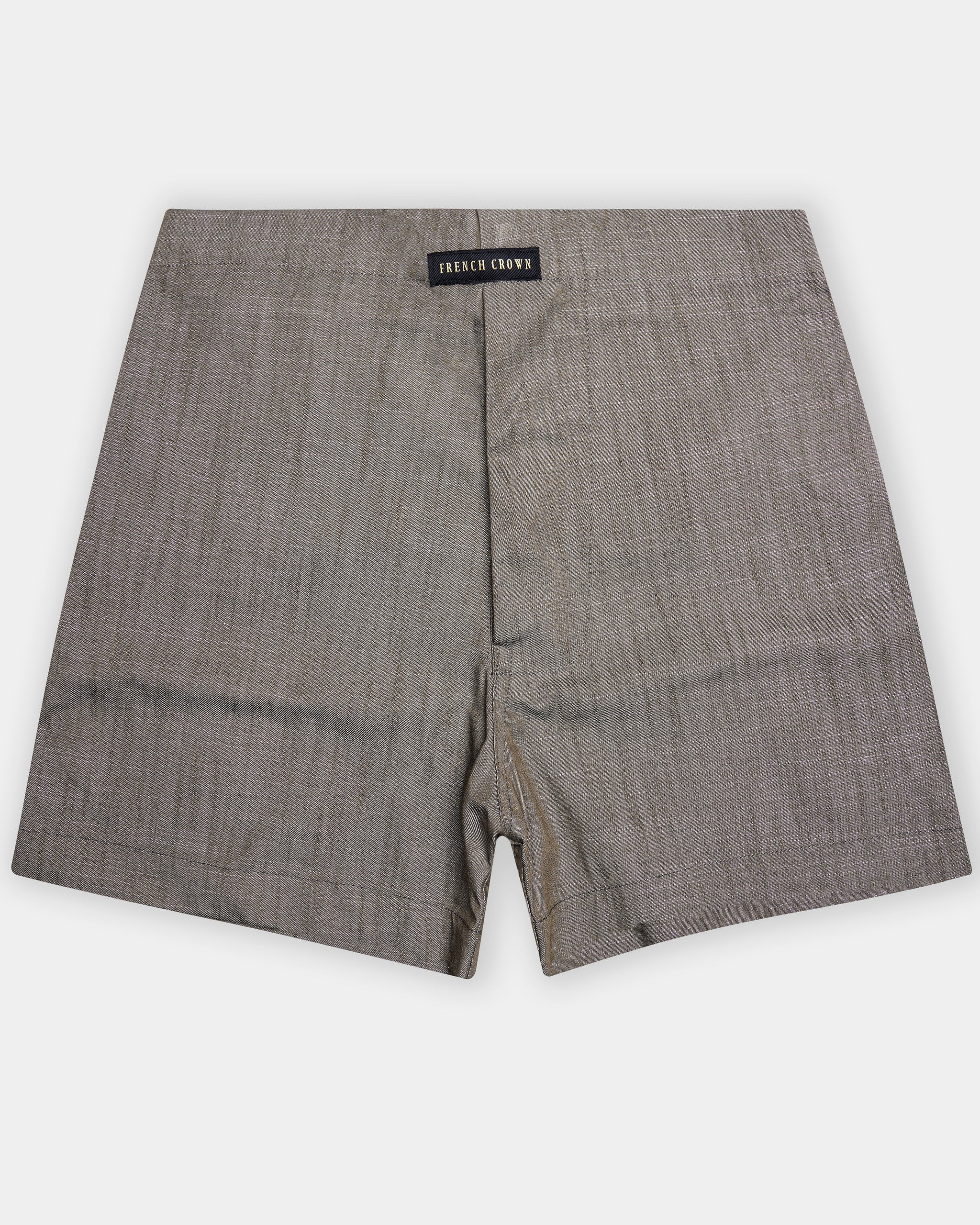 Ironside Gray Solid Linen Boxer For Man