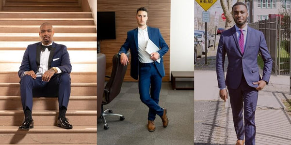 8 Light & Dark Blue Suit Color Combinations with Shirt, Tie, and Shoes