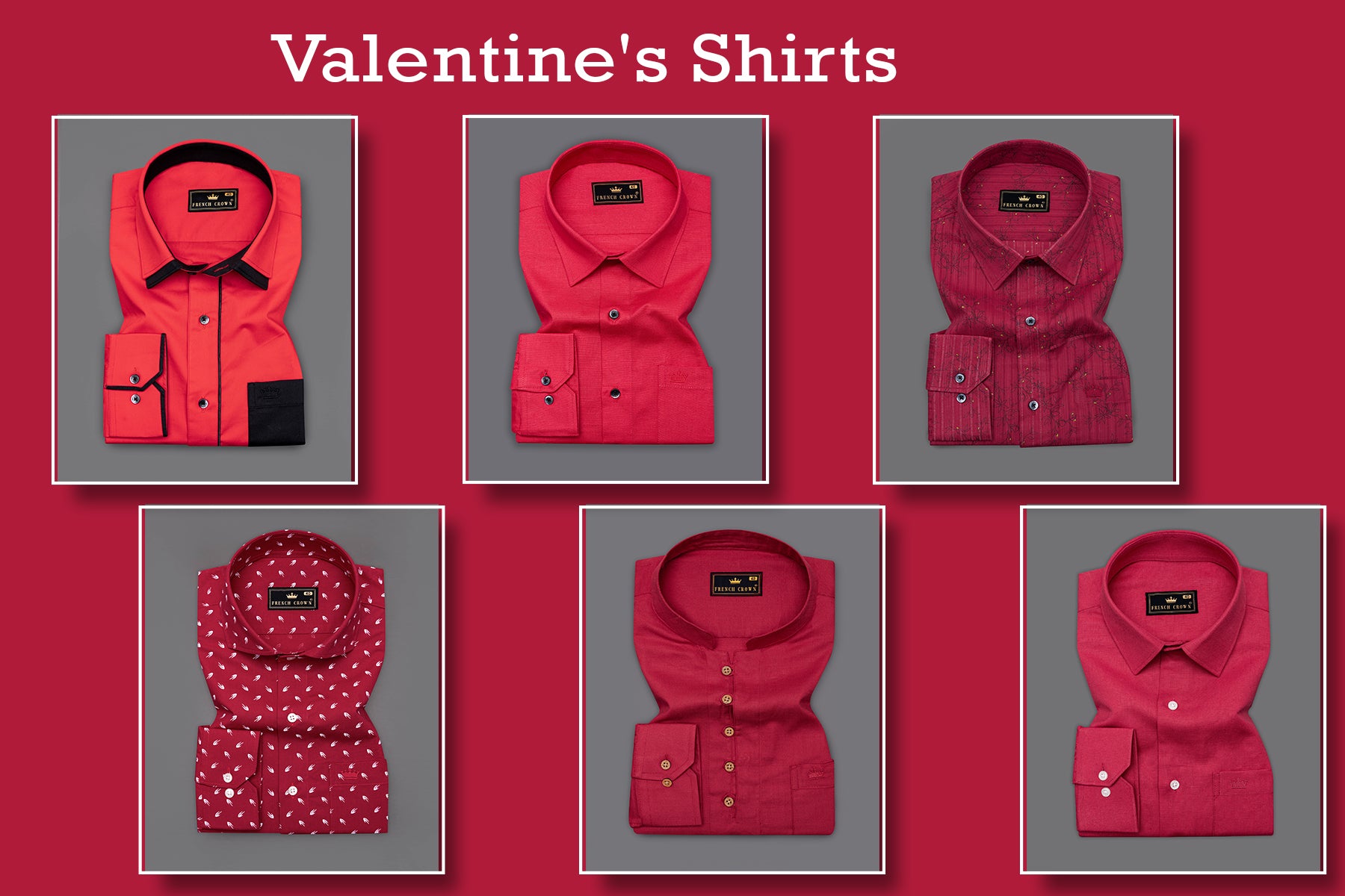 Shop Men's Shirts For Valentines Day Online In India - FRENCH CROWN INDIA