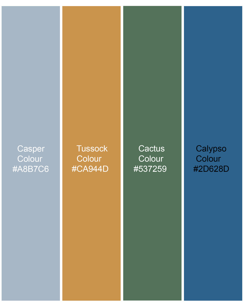 Casper Gray with Tussock Yellow Formal/Casual Prints Premium Cotton ...