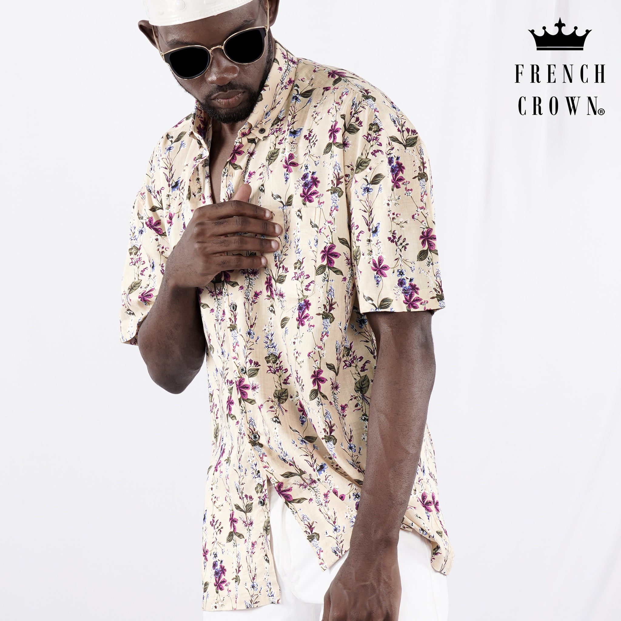 Bone Beige Multicolour Formal/Casual Prints Premium Cotton Button-Down ...