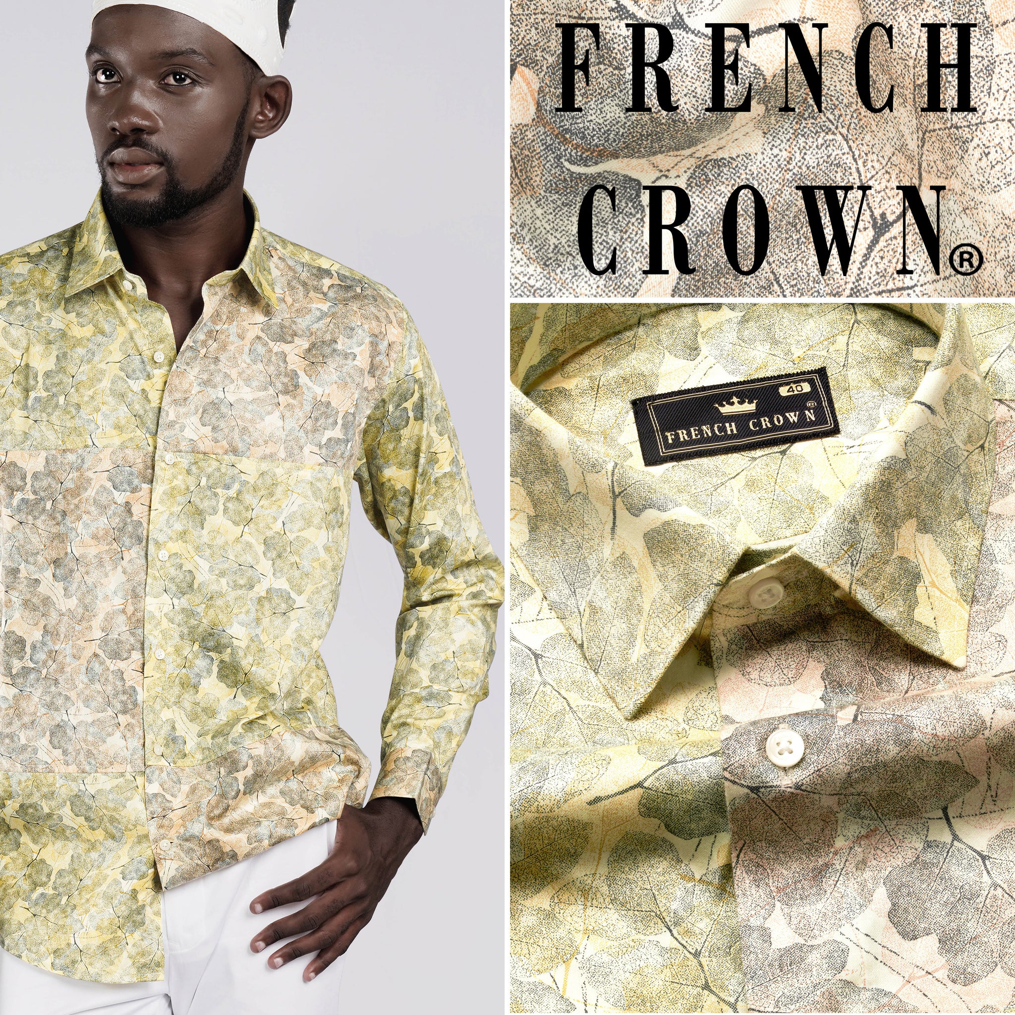 Sahara Yellow Casual Prints Premium Cotton Shirt For Men - Rare Rabbit ...