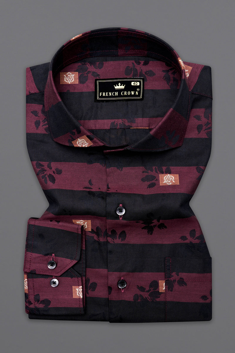 Buccaneer Wine and Shark Black Formal/Casual Textured Premium Cotton ...