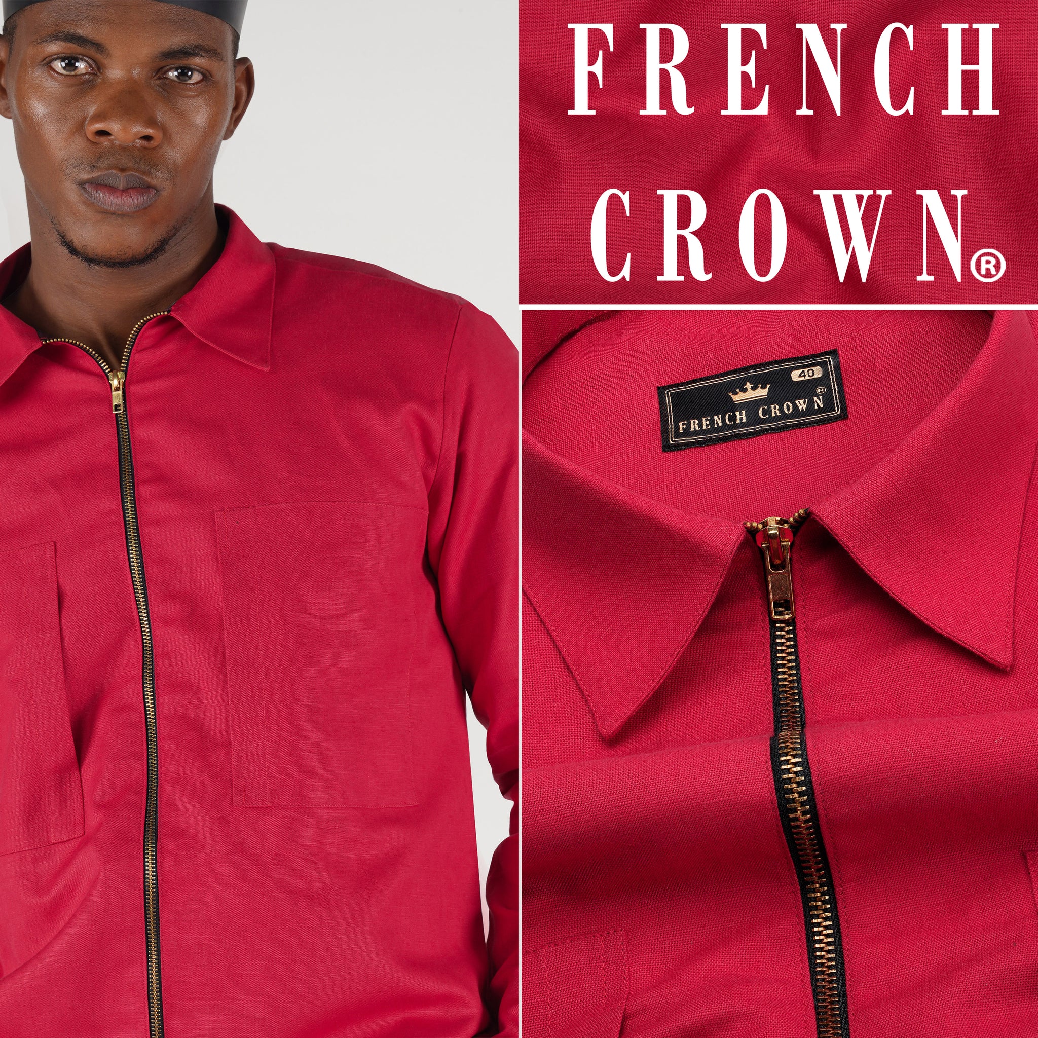 Cardinal Red Casual Textured Premium Cotton Shirt For Men