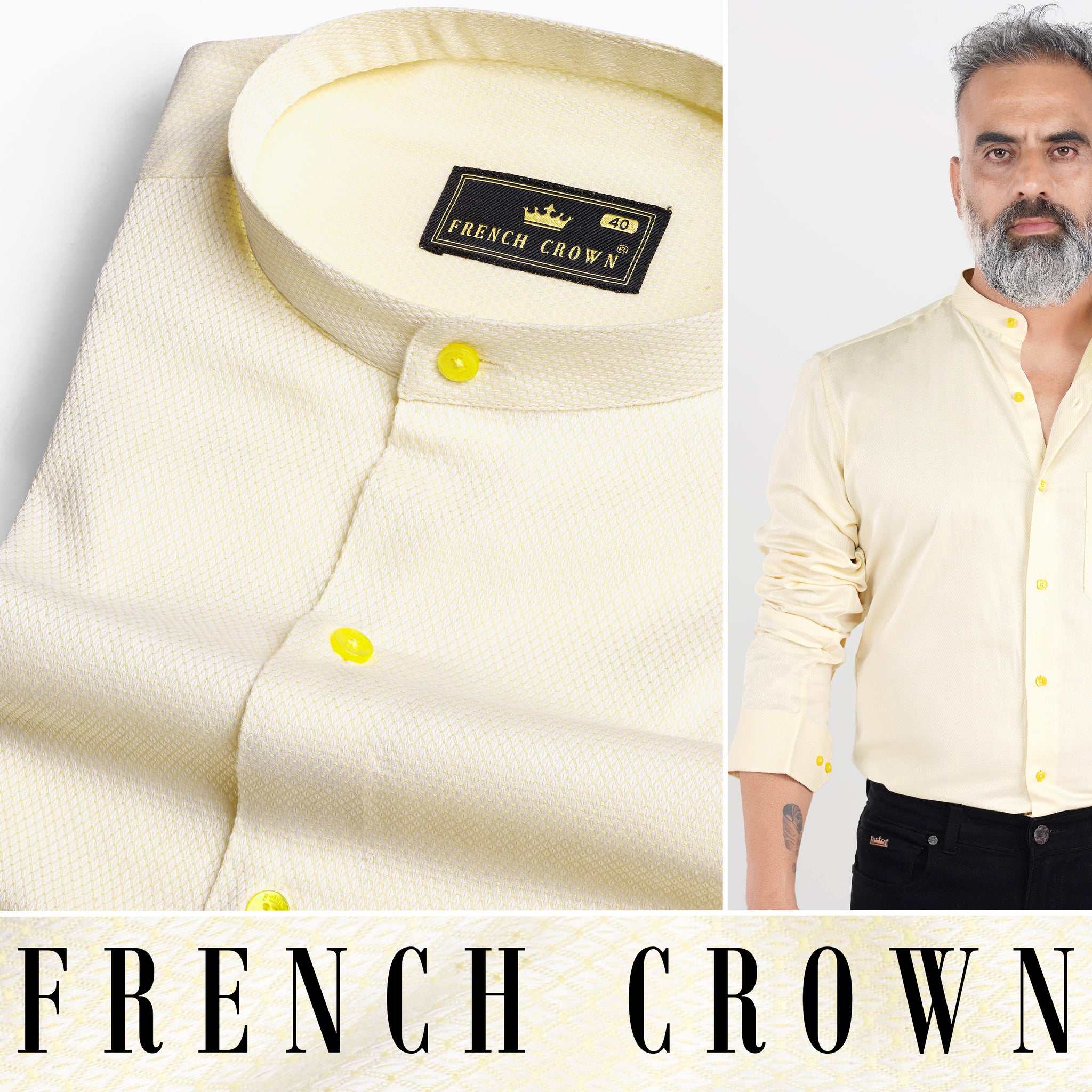 Wheatfield Beige Formal/Casual Textured Premium Cotton Shirt For Men