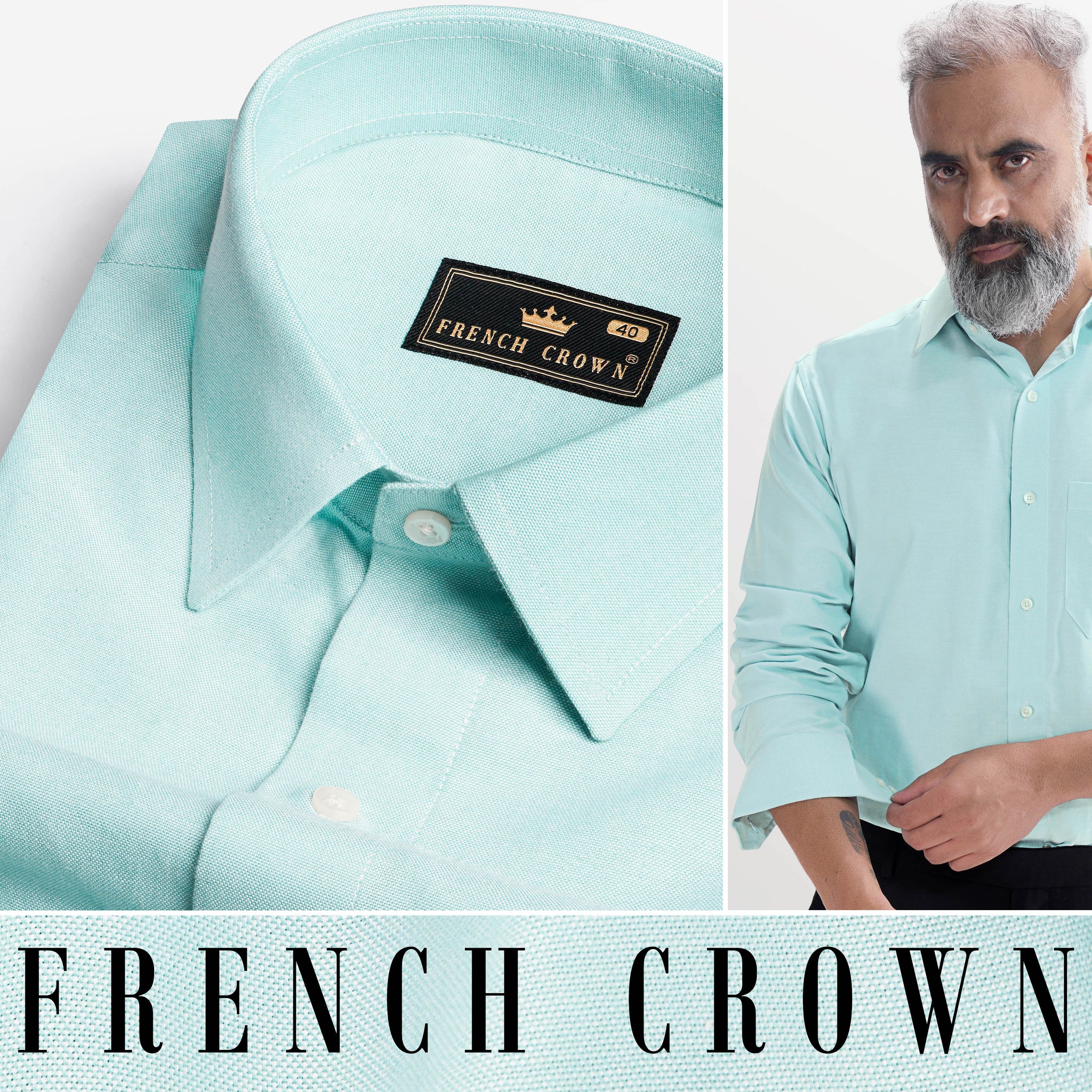 Periglacial Blue Casual Textured Premium Cotton Shirt For Men