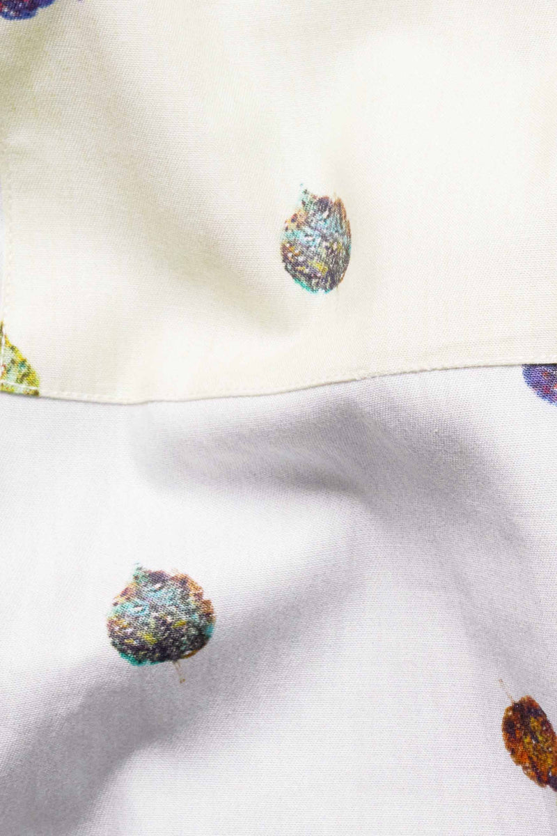 Half Bright White with Half Hampton Beige Casual Prints Premium Cotton ...