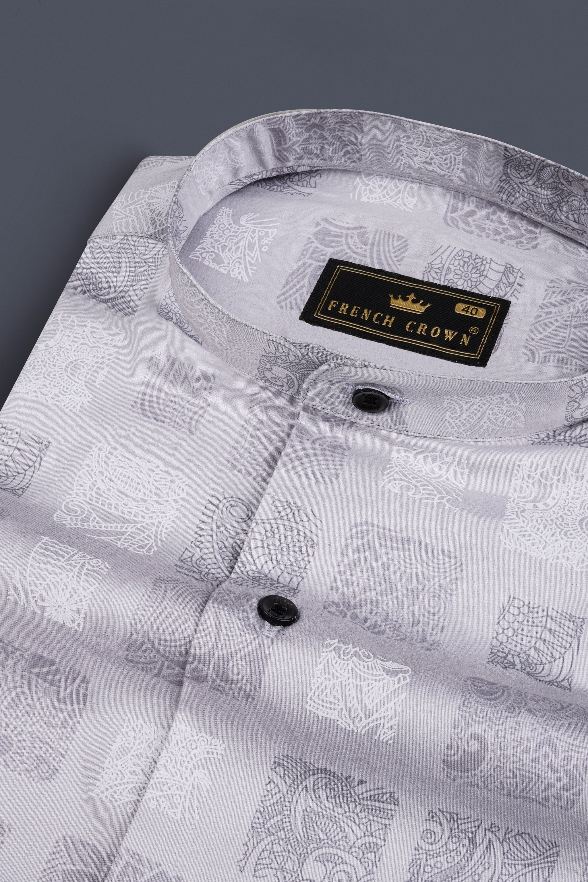 Casper Gray Box Like Casual Prints Premium Cotton Shirt For Men