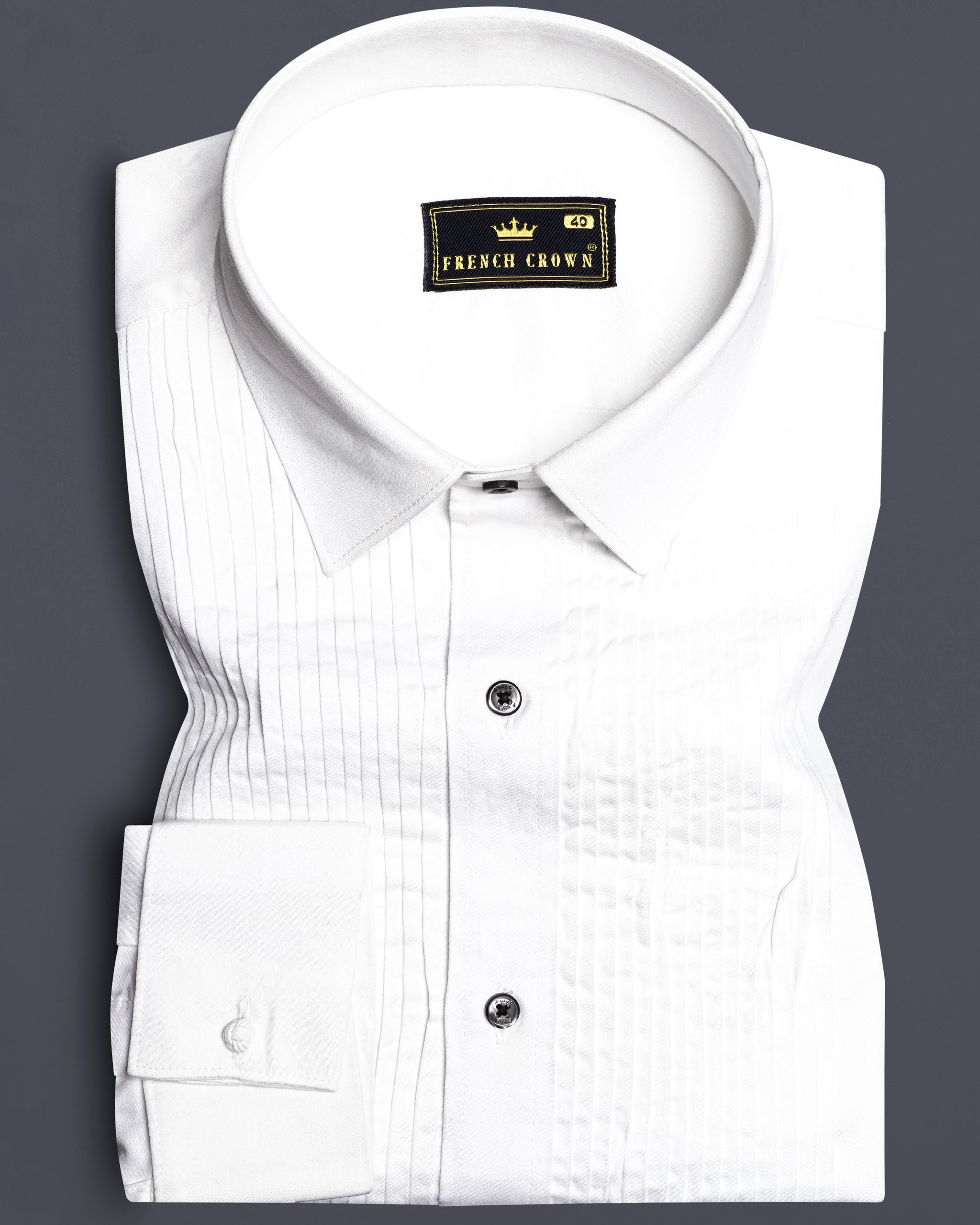 FrostLuxe-Bright White Formal Plain Solid Premium Cotton Shirt For Men
