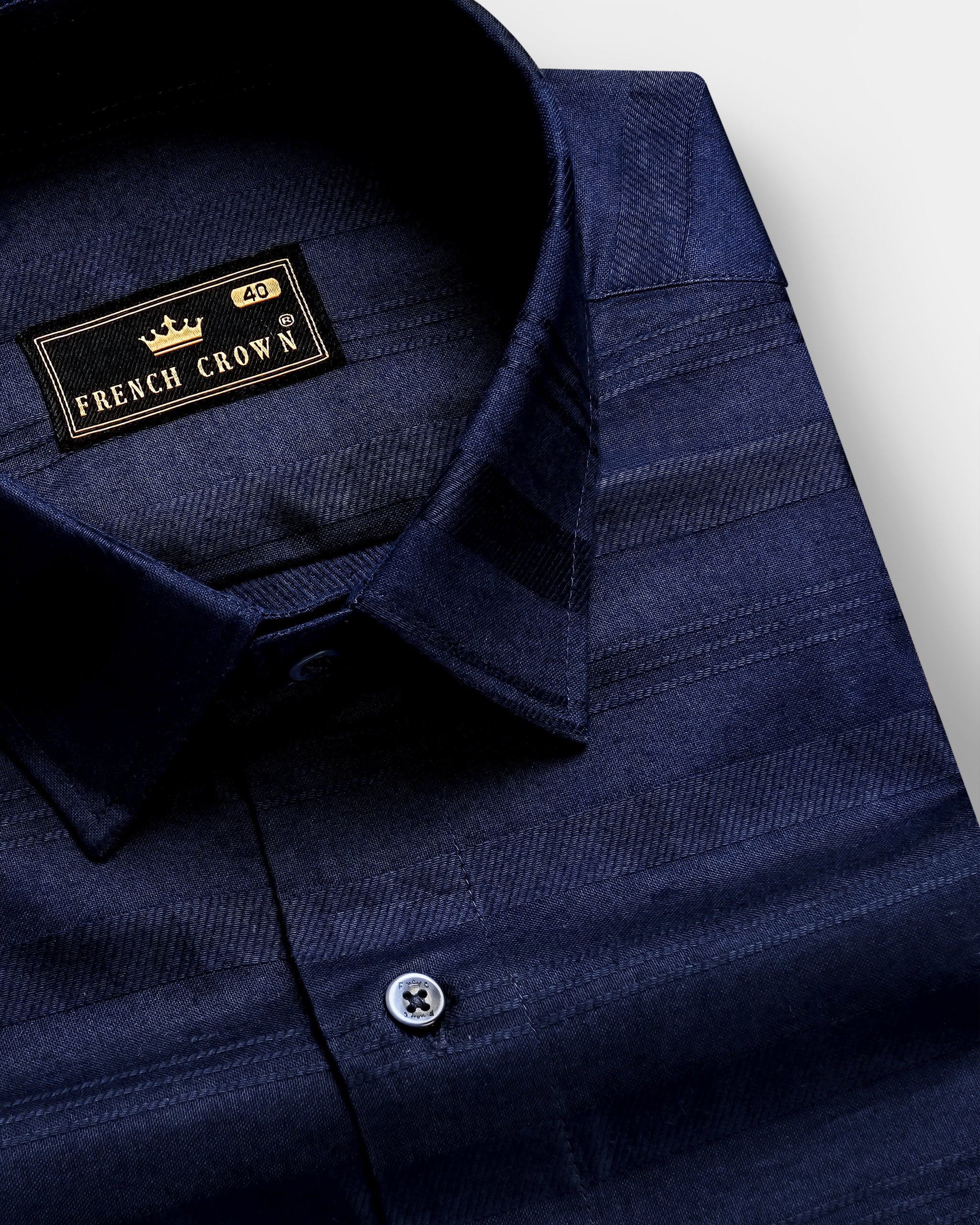 OceanMirage-Blue Formal Stripes Premium Cotton Shirt For Men