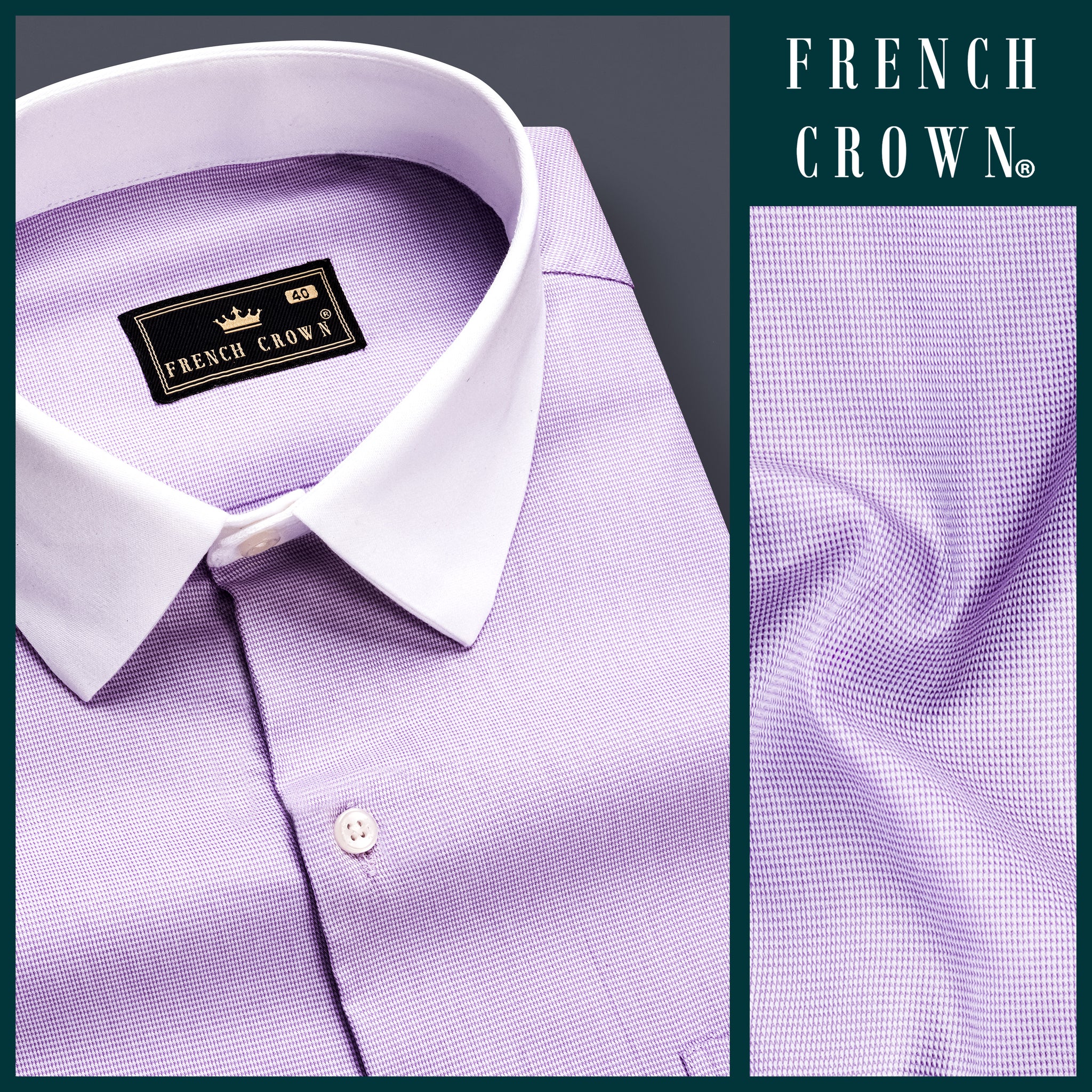 Imperial Violet-Moon Raker Purple Formal Textured Premium Cotton Shirt ...