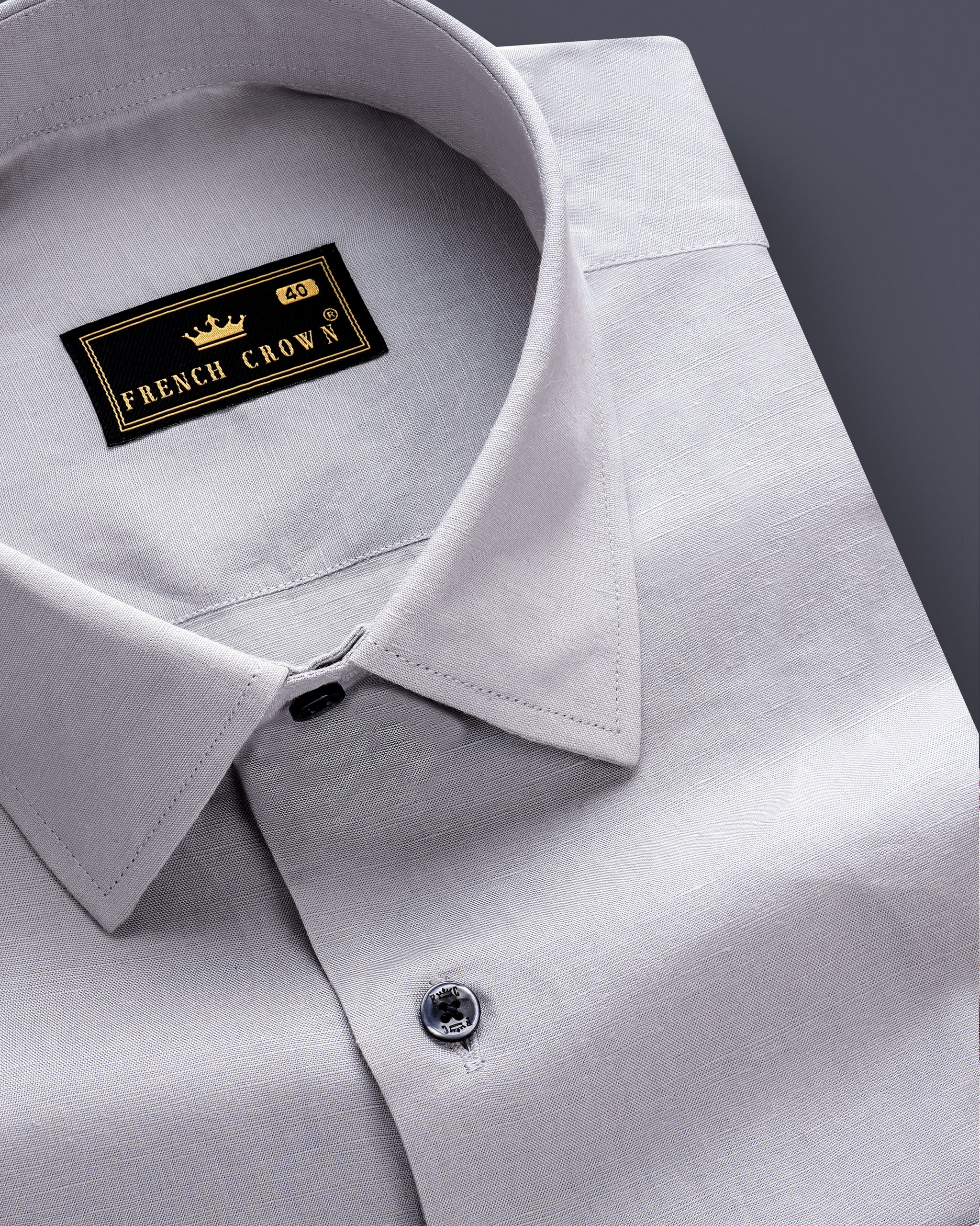 Fogstone Bombay Gray Formal Plain Solid Premium Cotton Shirt For Men