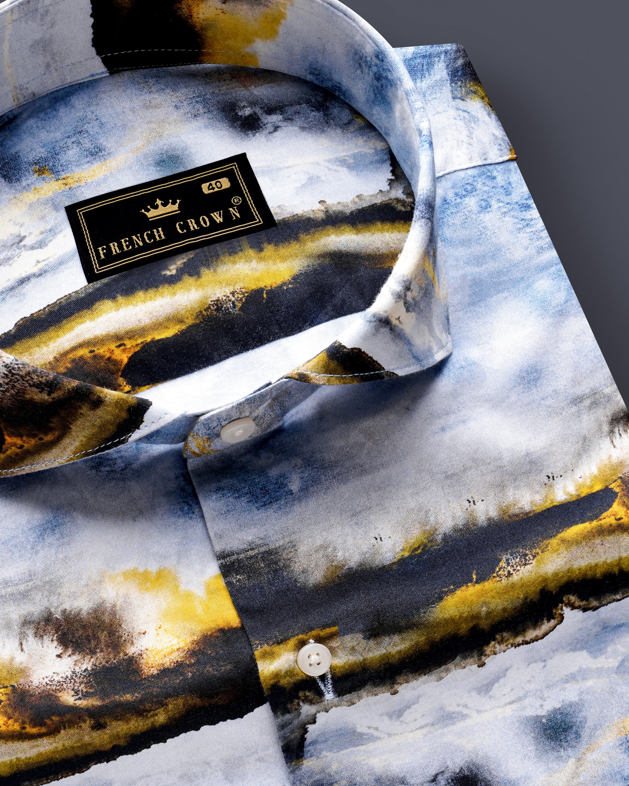 Bluvia-Fiord Blue And Bright White Casual Plain Solid Premium Cotton ...