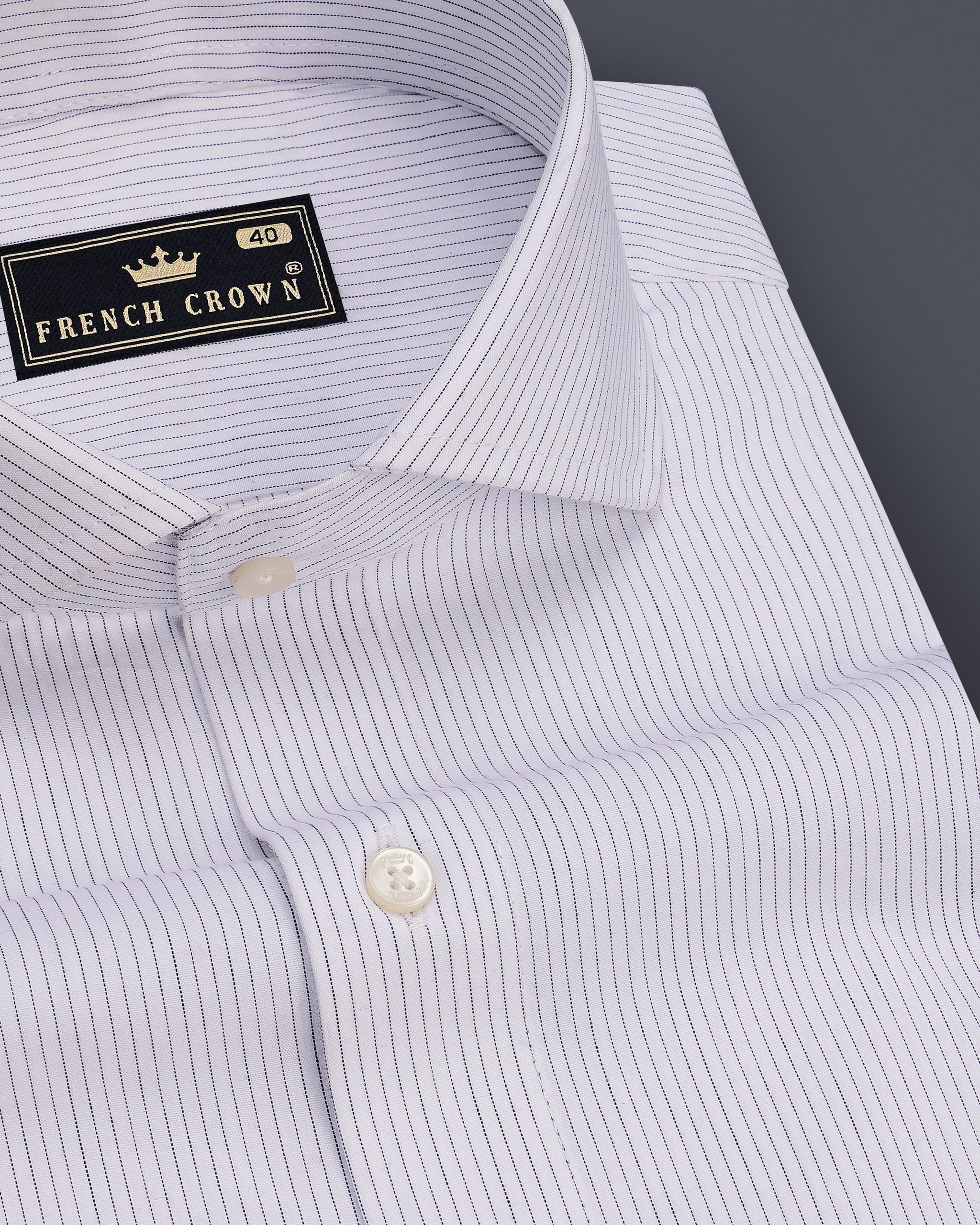Aeris-Bright White Pin Stripes Formal Premium Cotton Shirt For Men