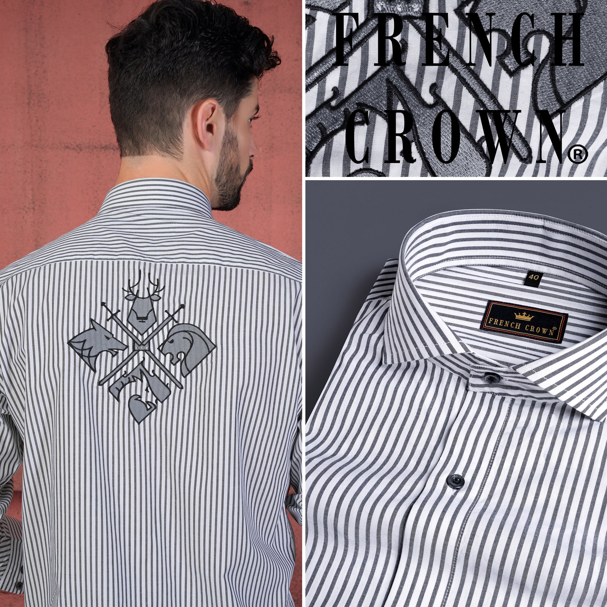 Bright White and Nevada Gray Striped with Courageous Creatures ...