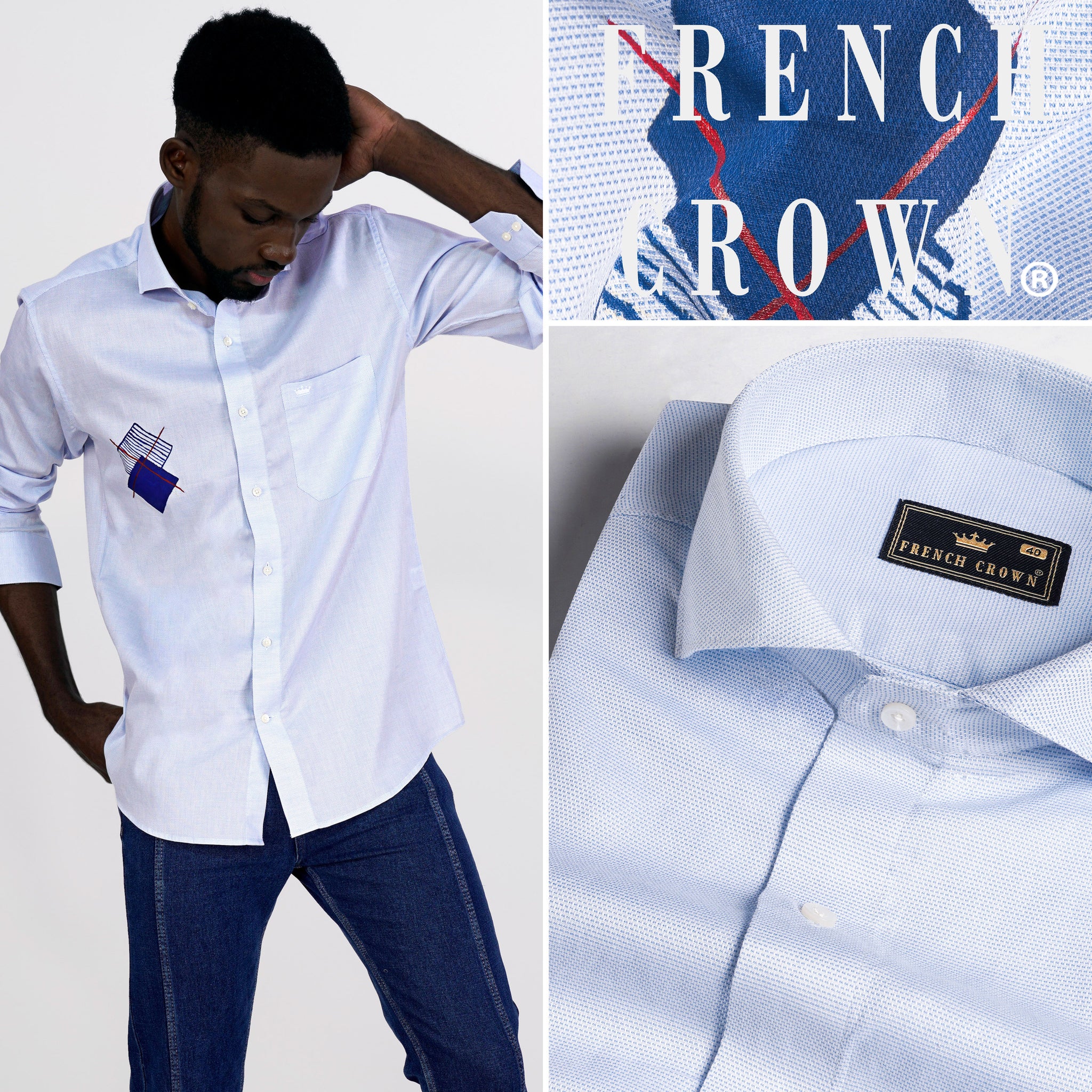 Jungle Mist Blue Casual Plain-Solid Premium Cotton Shirt For Men