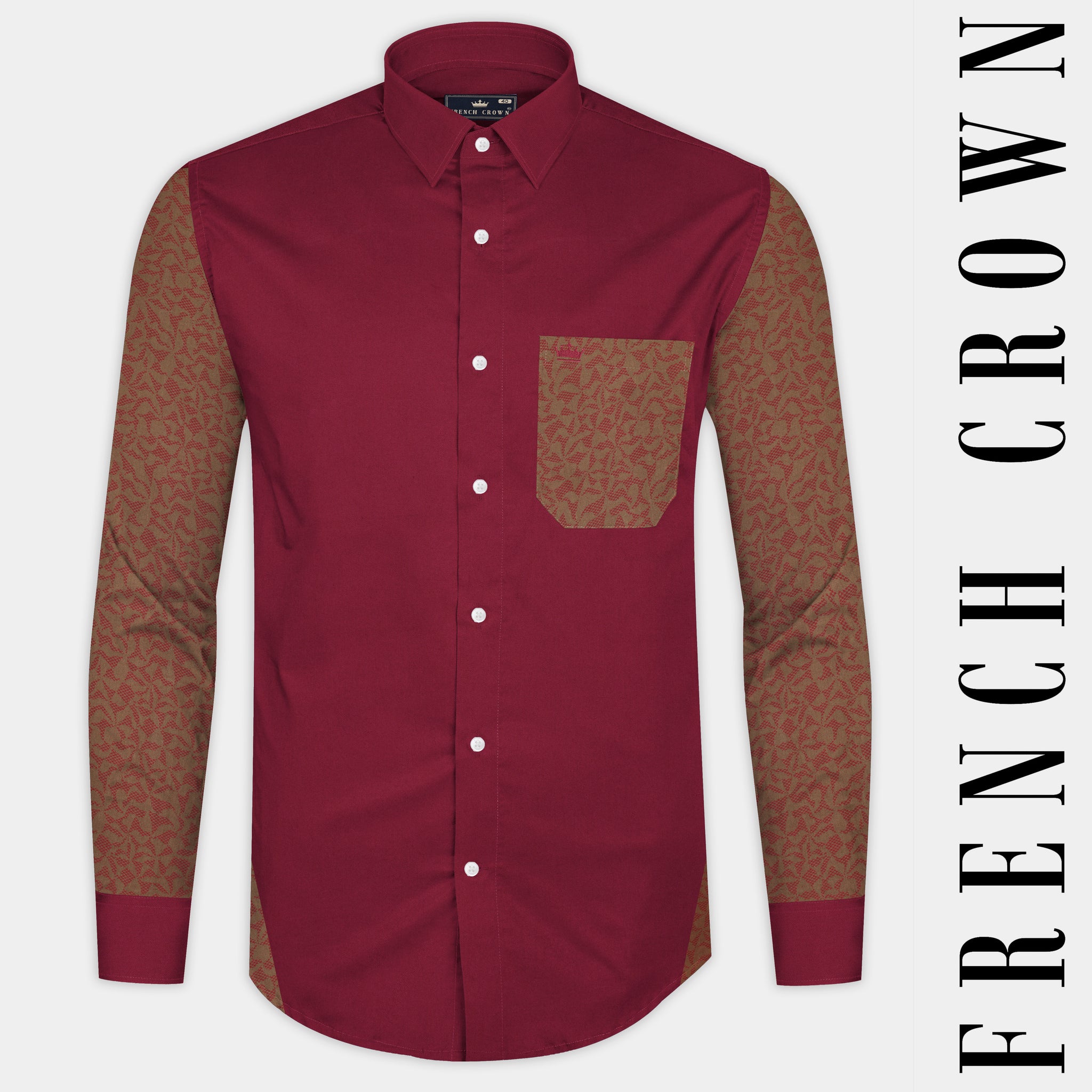 Claret Red Casual Palin-Solid Premium Cotton Shirt For Men - Snitch Shirts