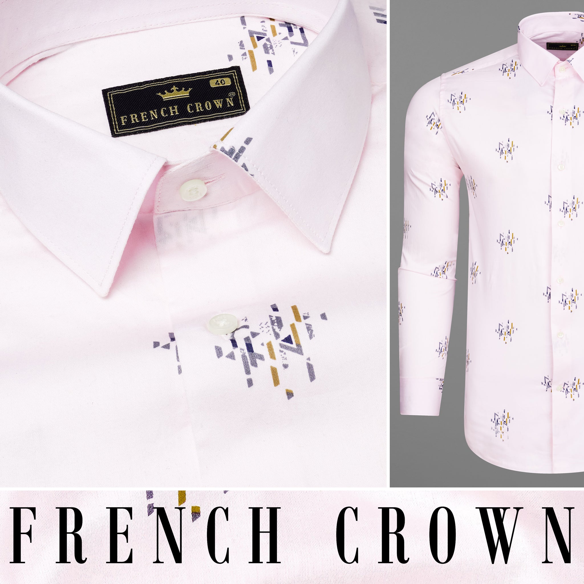 Prim Pink Casual Prints Premium Cotton Shirt For Men - Snitch Shirts