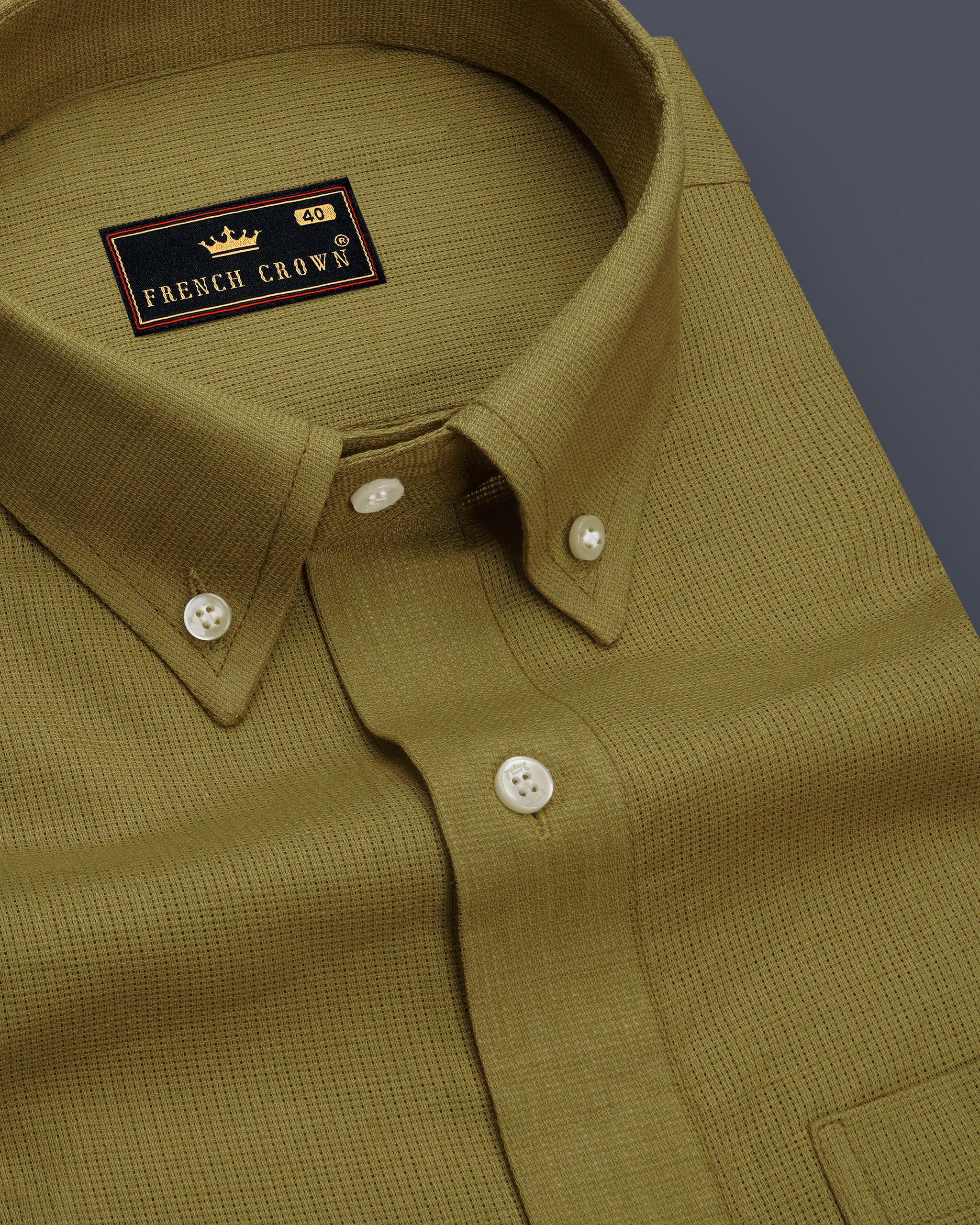 Teak Yellow Formal/Casual Plain-Solid Premium Cotton Button-Down Shirt ...