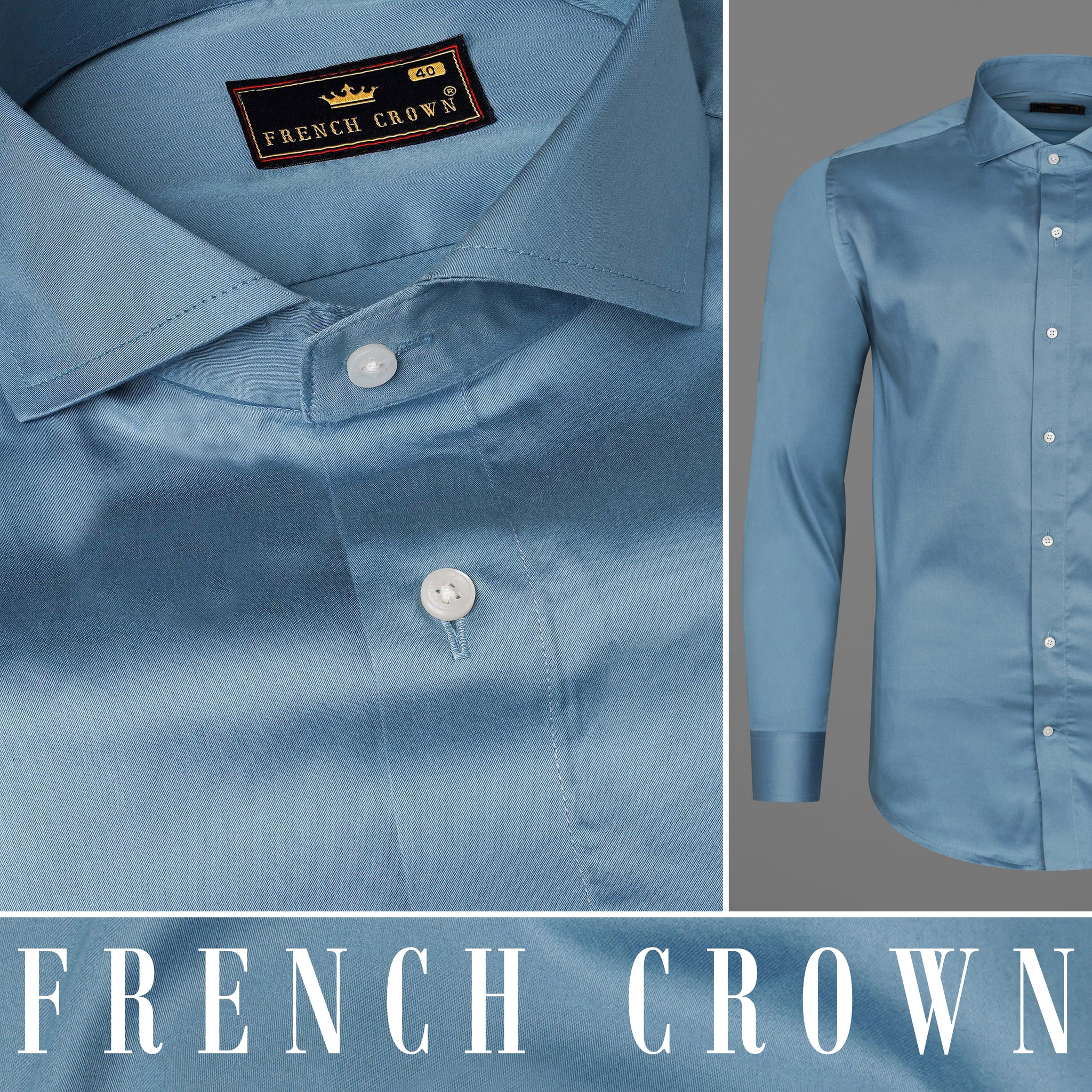 Bluish Cyan Blue Formal/Casual Plain-Solid Premium Cotton Shirt For Men ...