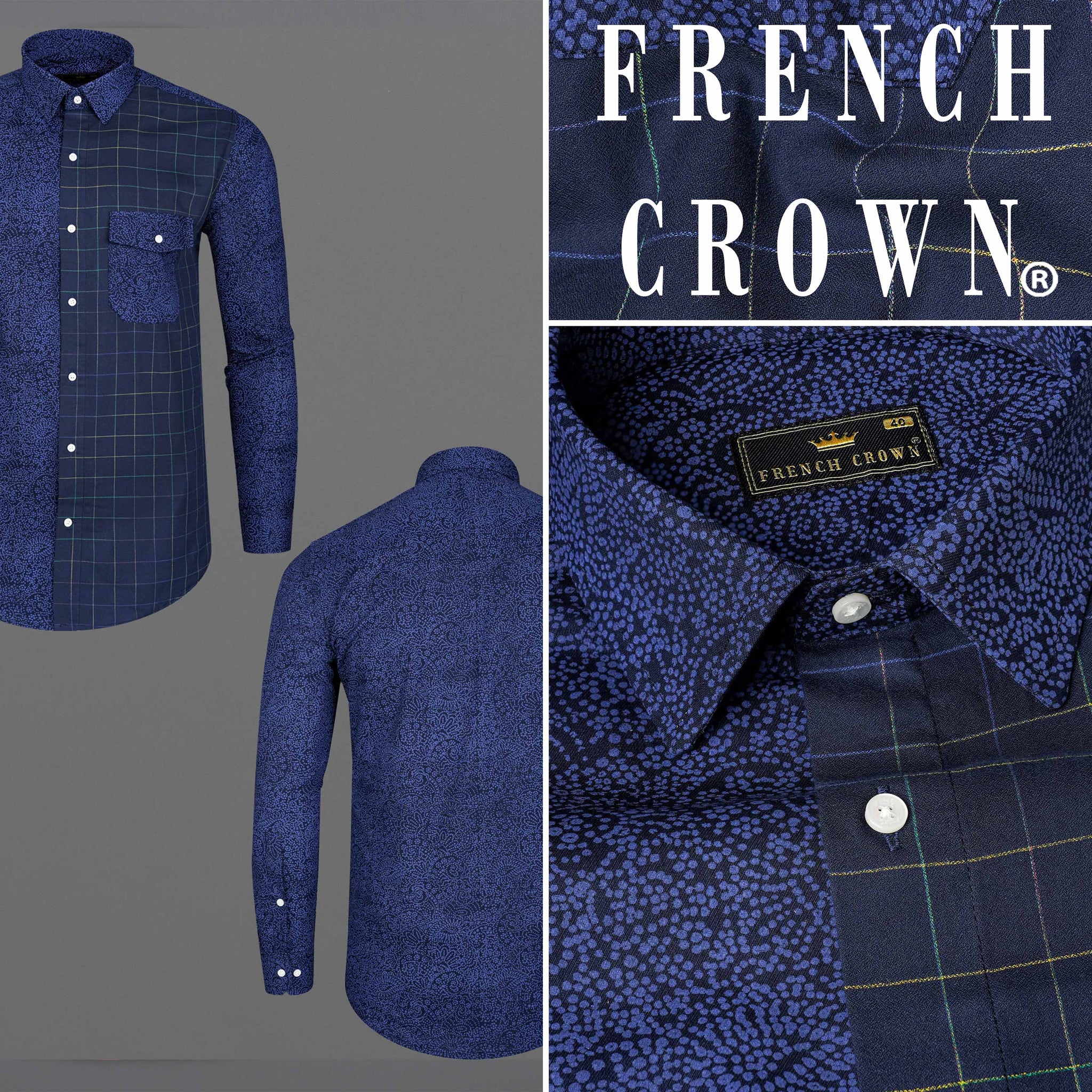 Licorice and Victoria Blue Casual Prints Premium Cotton Shirt For Men ...