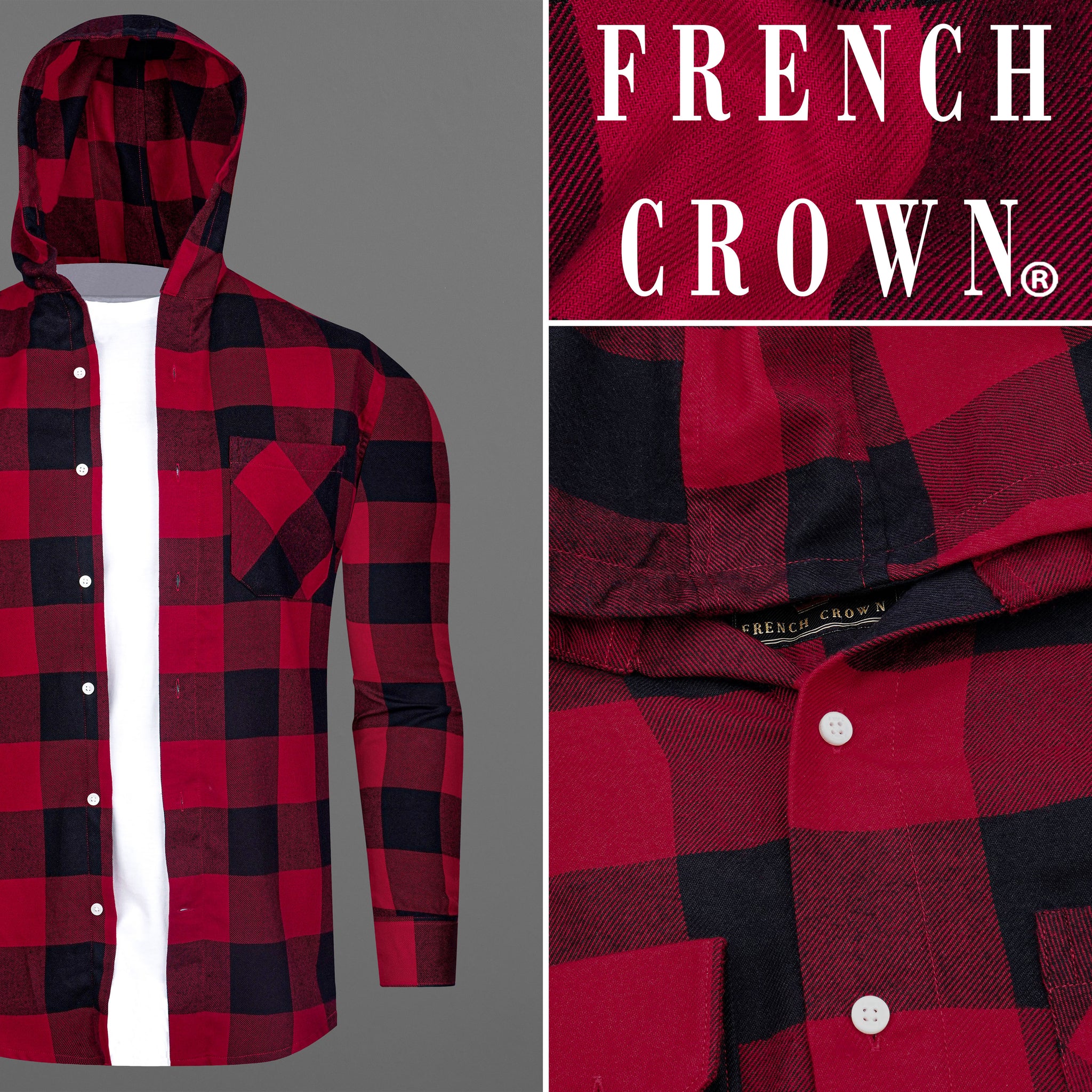 Monarch Red and Black Casual Checks-Plaid Premium Cotton Shirt For Men ...