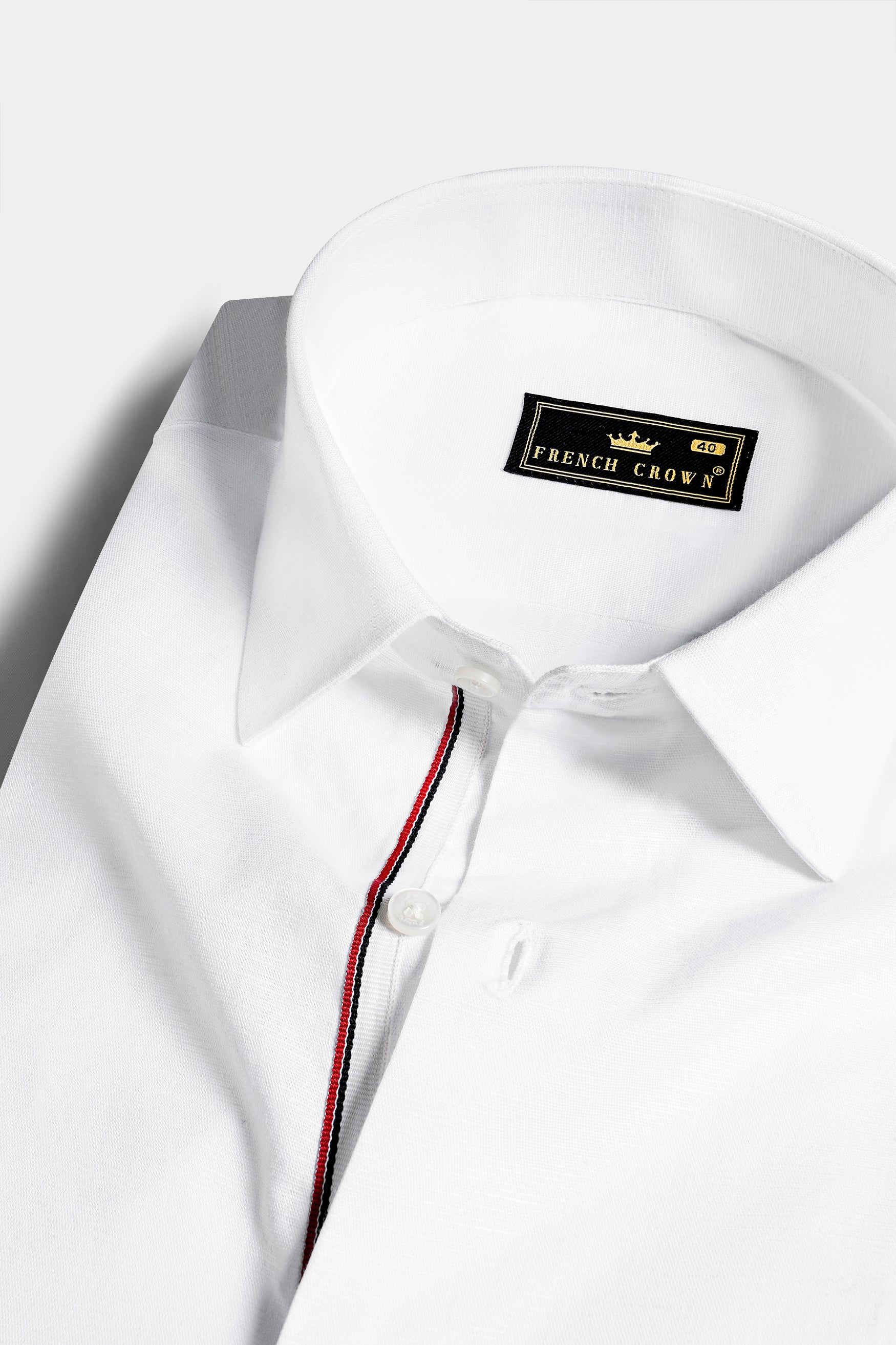 Bright White Formal Plain-Solid Premium Linen Shirt For Men