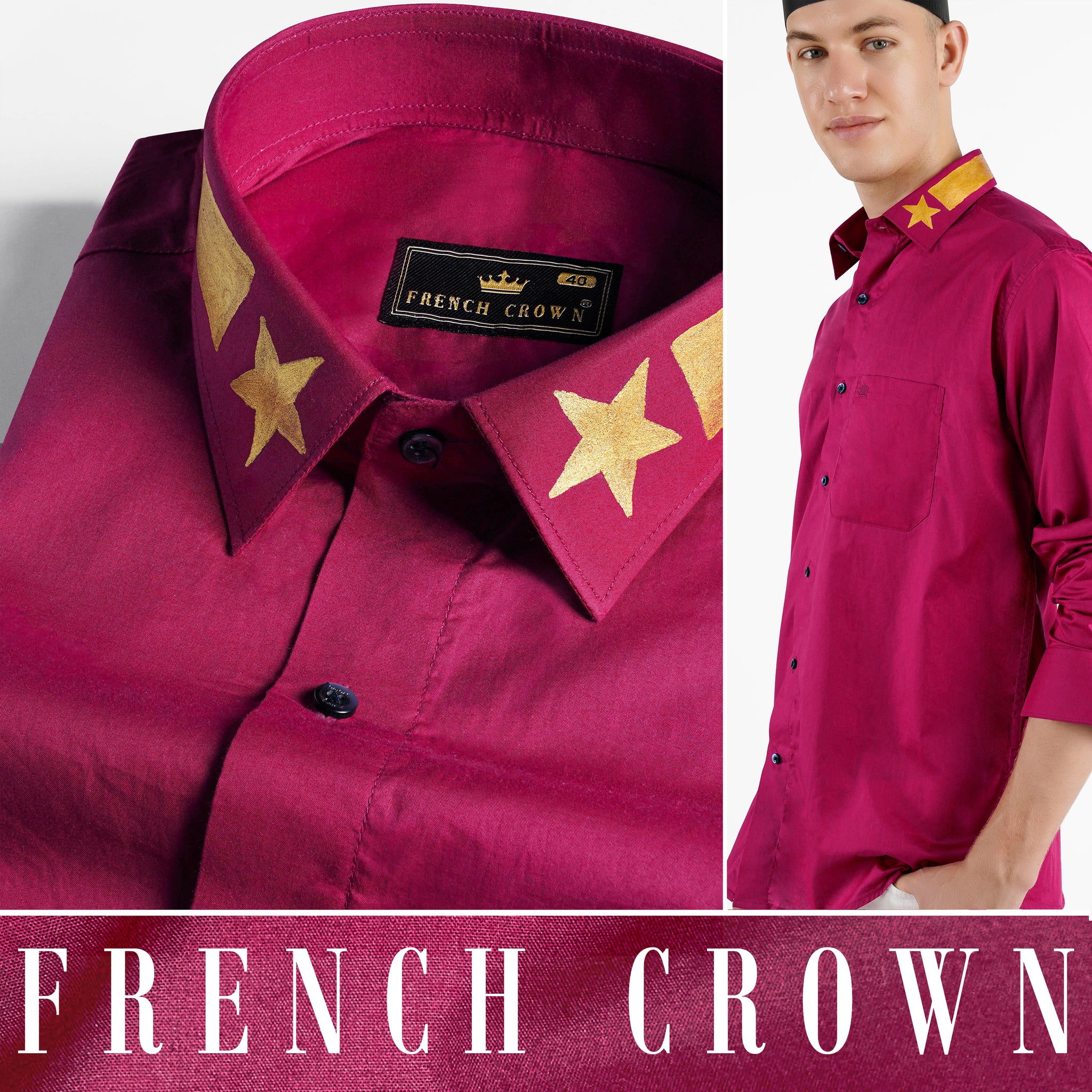 Claret Red Casual Plain-Solid Premium Cotton Shirt For Men - Rare ...