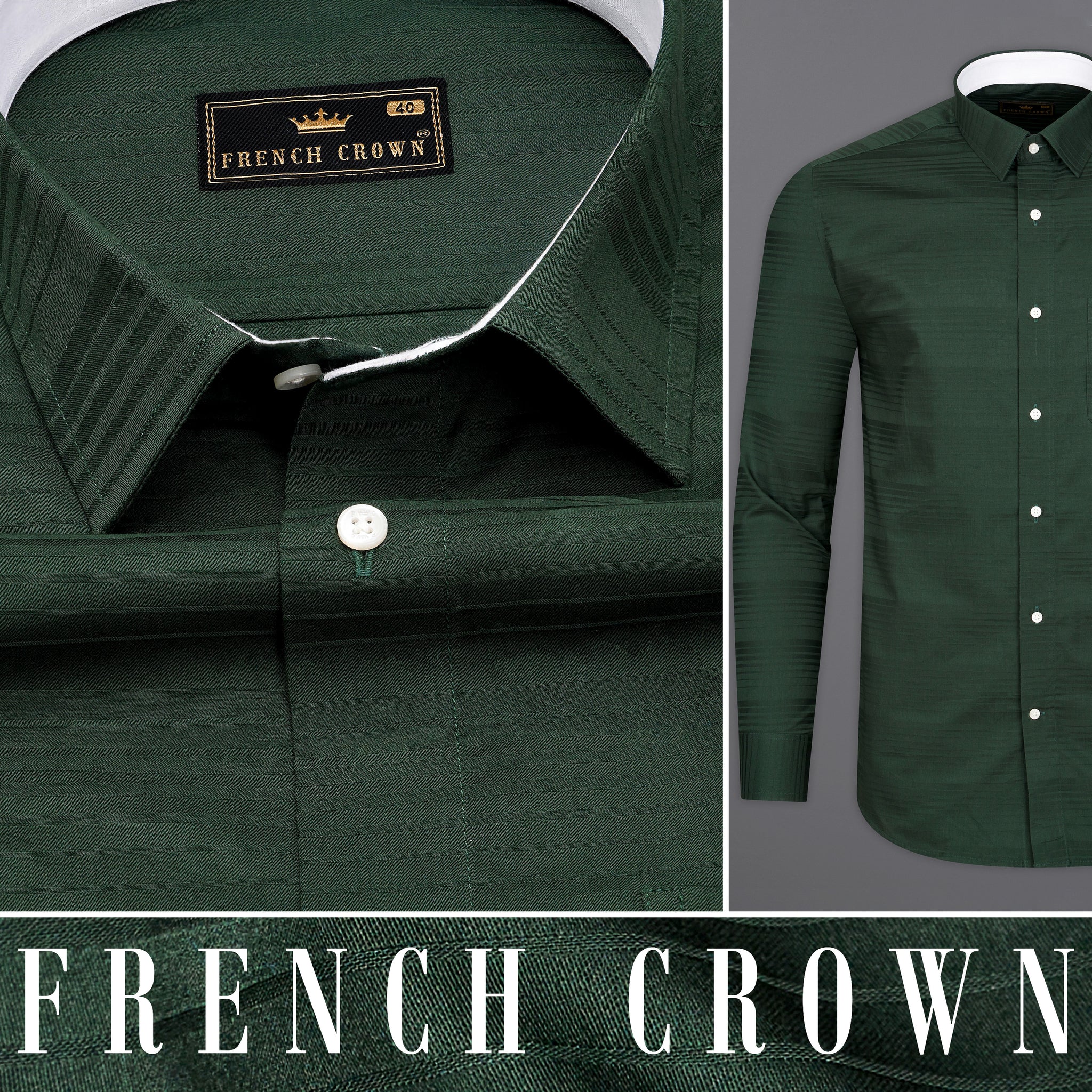 Everglade Green Casual/Formal Stripes Premium Cotton Shirt For Men ...