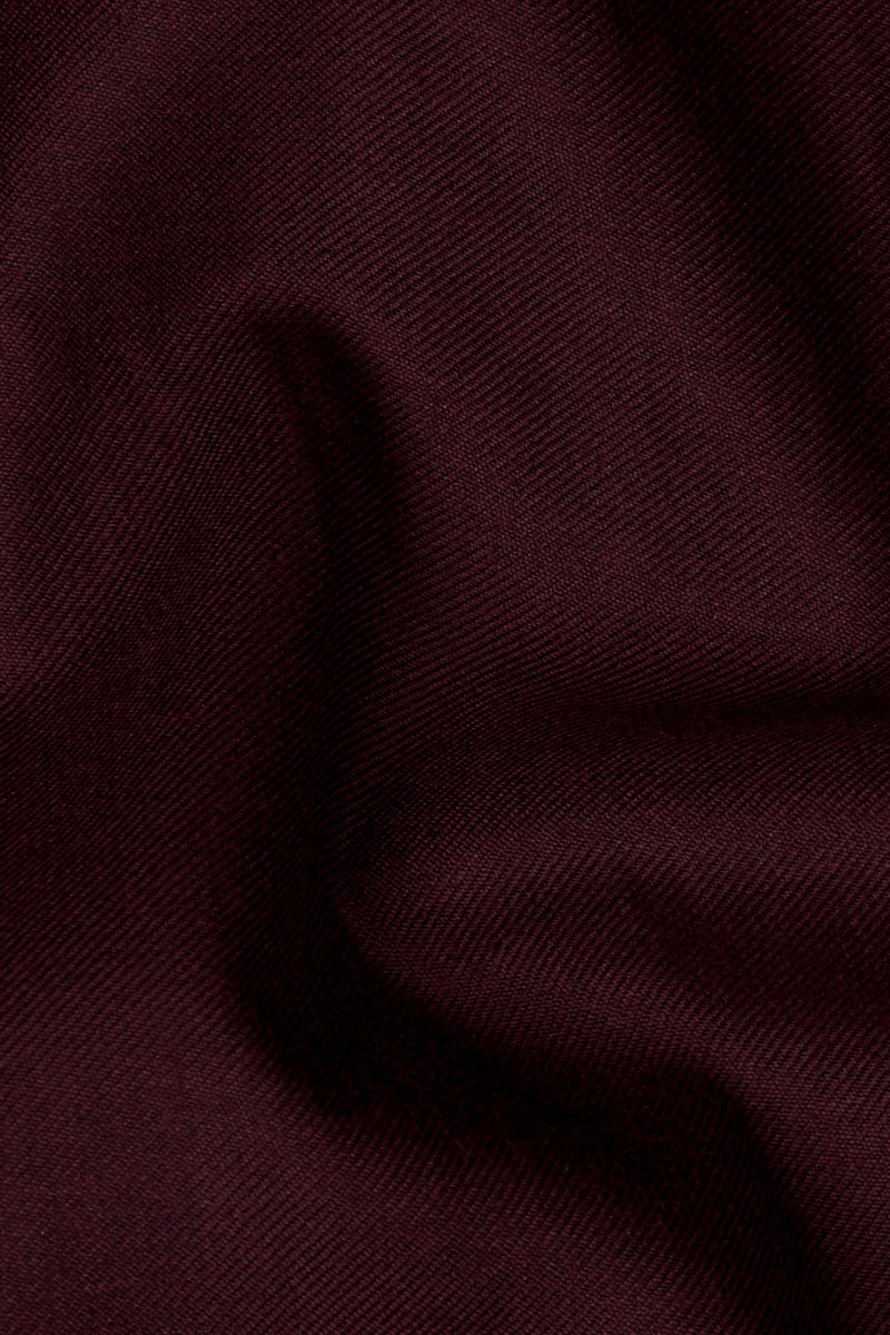 Umber Maroon Textured Premium Wool-Blend Wedding Nehru Jackets For Men.