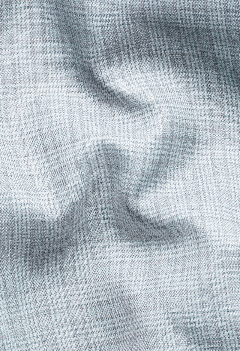 Tiara Gray Checks-Plaid Premium Wool-Blend Single Breasted Blazers for Men.