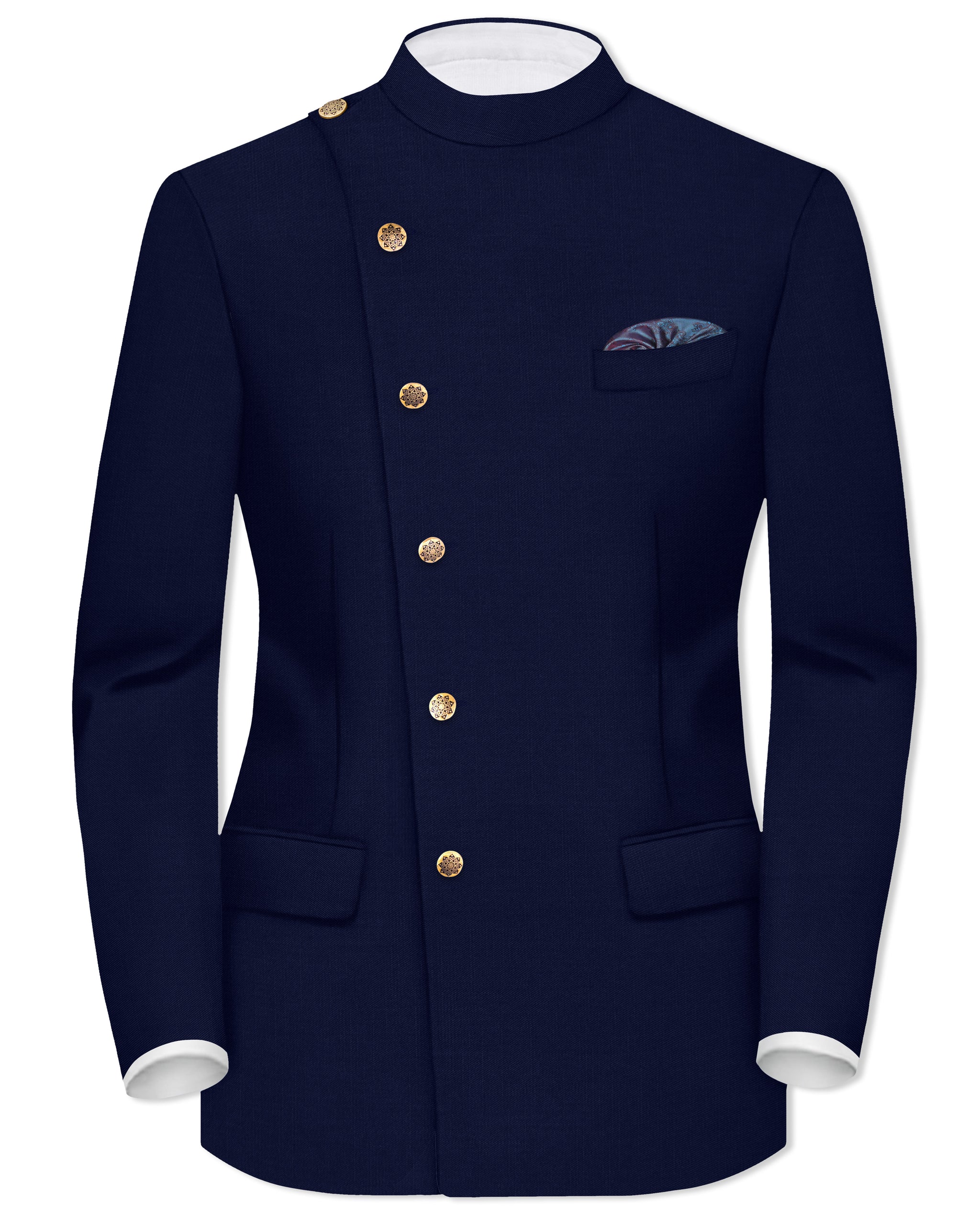cloud burst blue Textured Premium Wool Blend Bandhgala/Jodhpuri Blazers ...