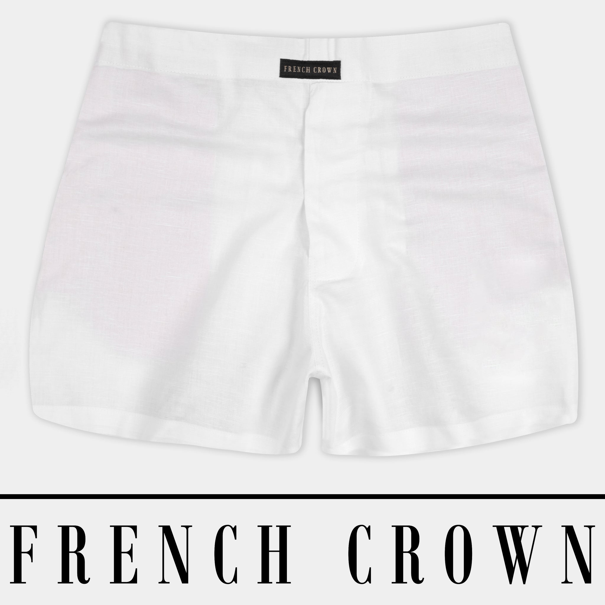Bright White Plain-Solid Premium Linen Boxers For Man