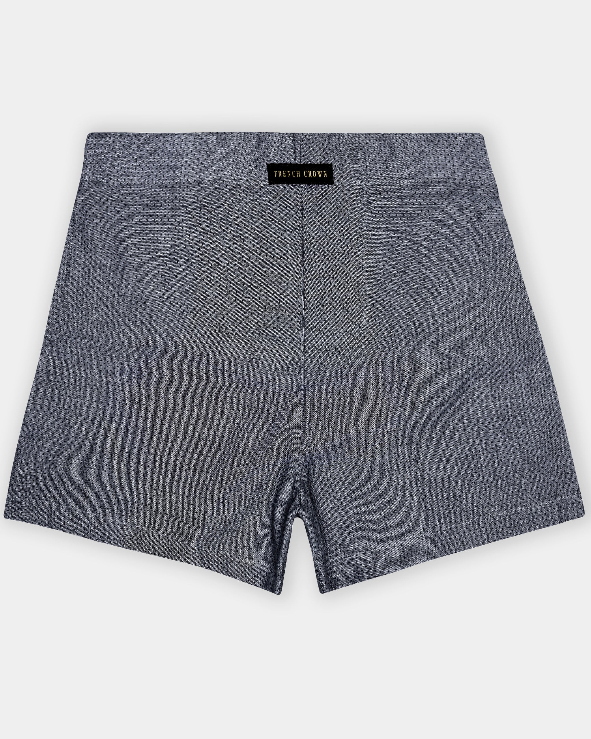 Mid Gray Dotted Dobby Textured Premium Cotton Boxer For Man