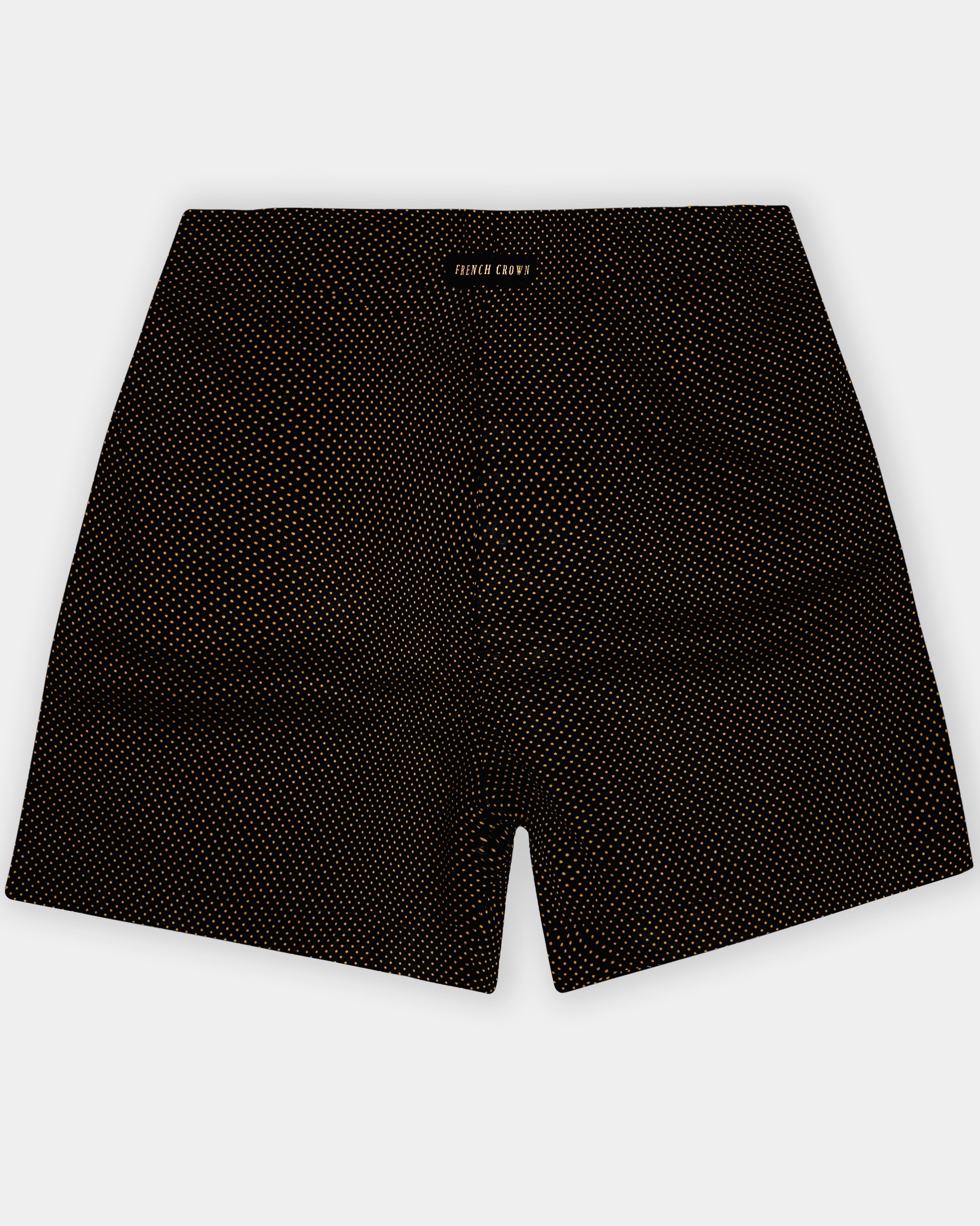 Jade Black with Brownish Orange Dotted Textured Premium Cotton Boxer ...