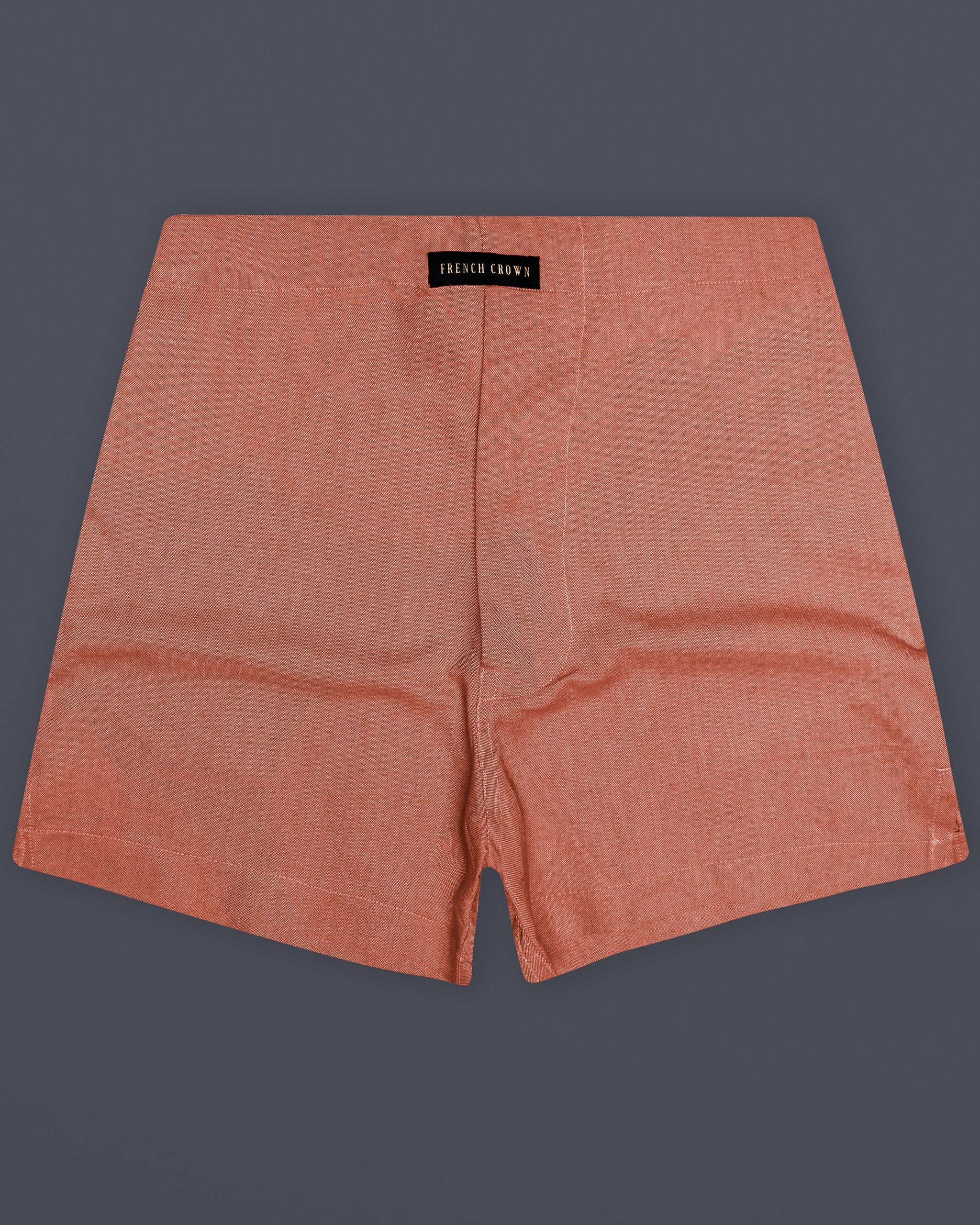 Rustline-Santa Fe Orange Plain Solid Cotton Boxer For Man