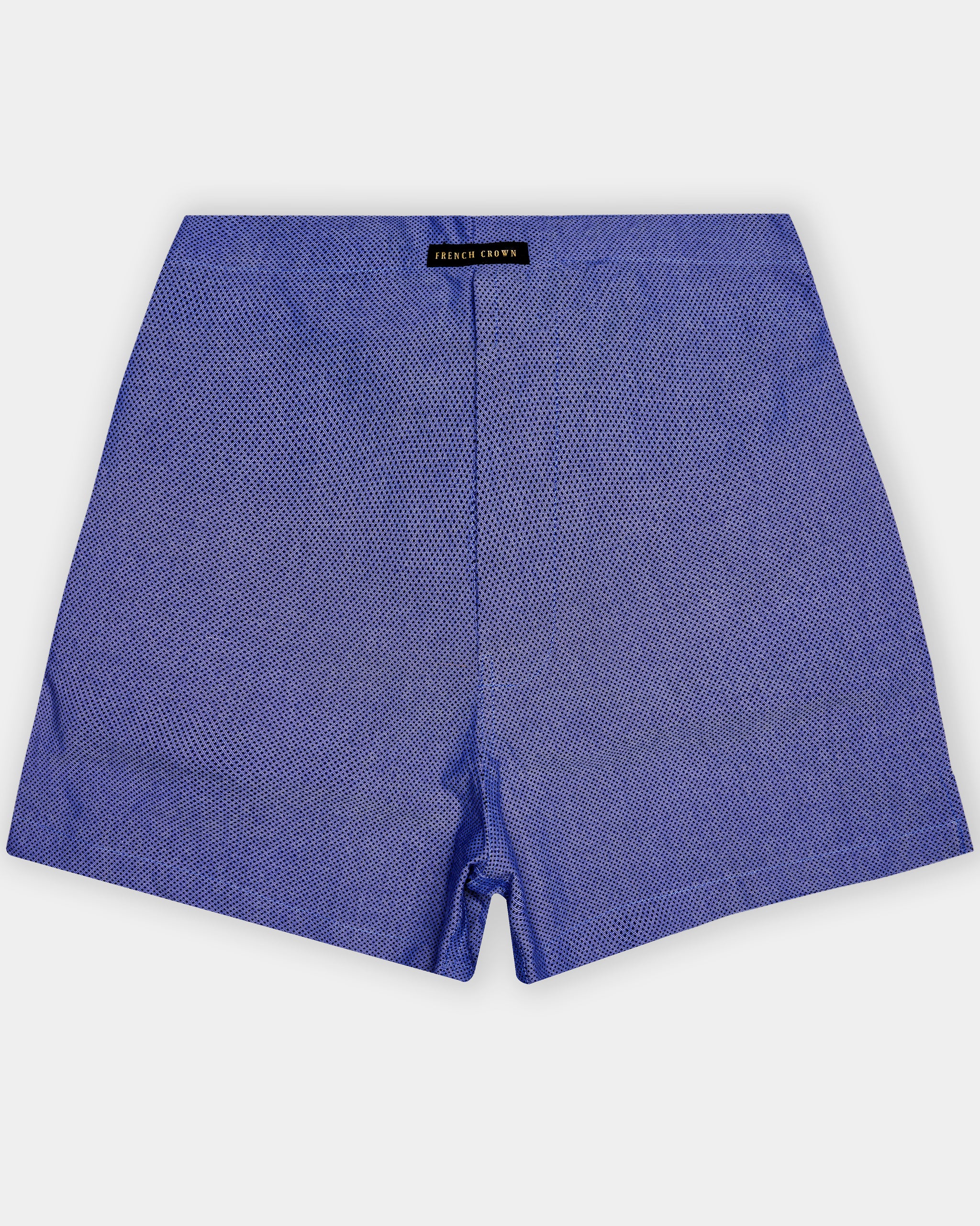 Sapphire-Victoria Blue Textured Cotton Boxer For Man