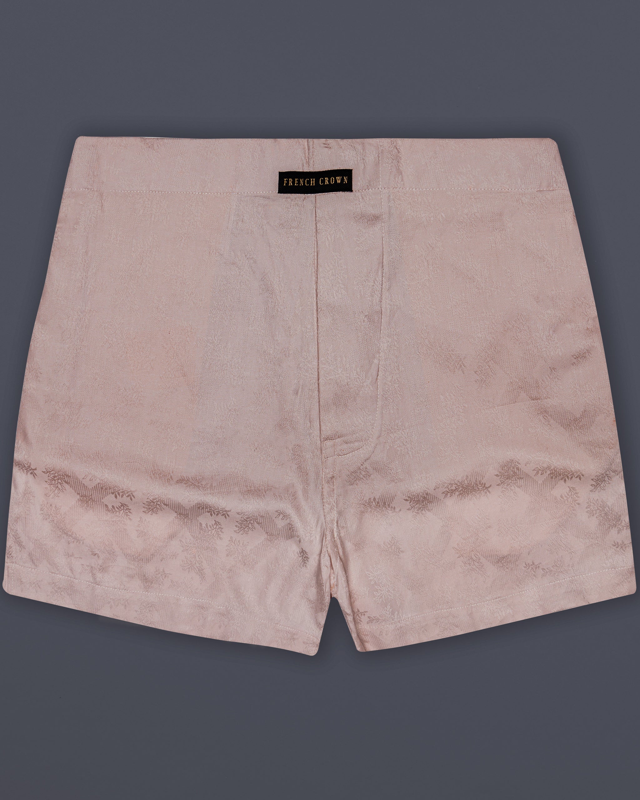 Hazel-Squirrel Cream Textured Cotton Boxer For Man