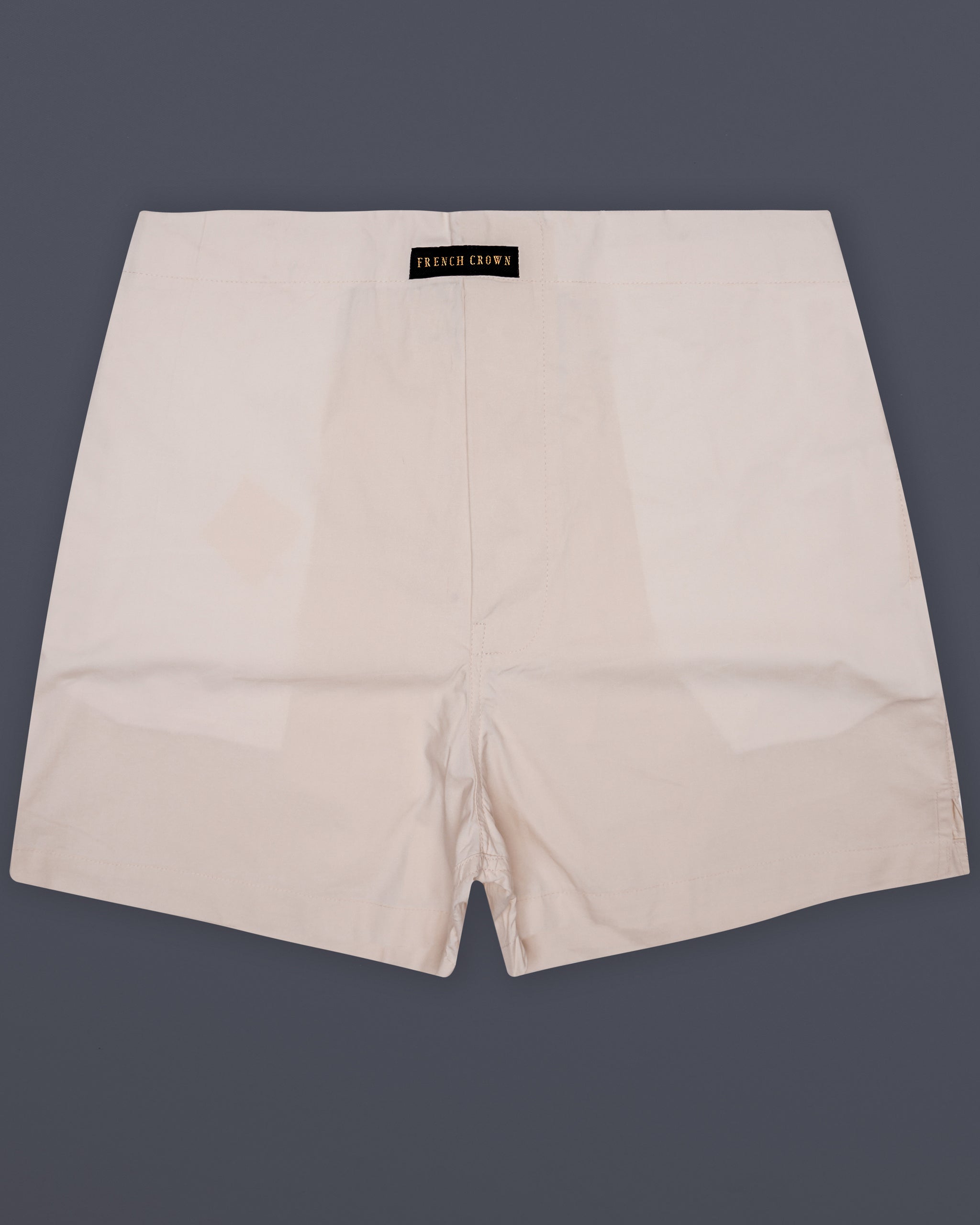 Pebble-Sisal Cream Plain Solid Cotton Boxer For Man