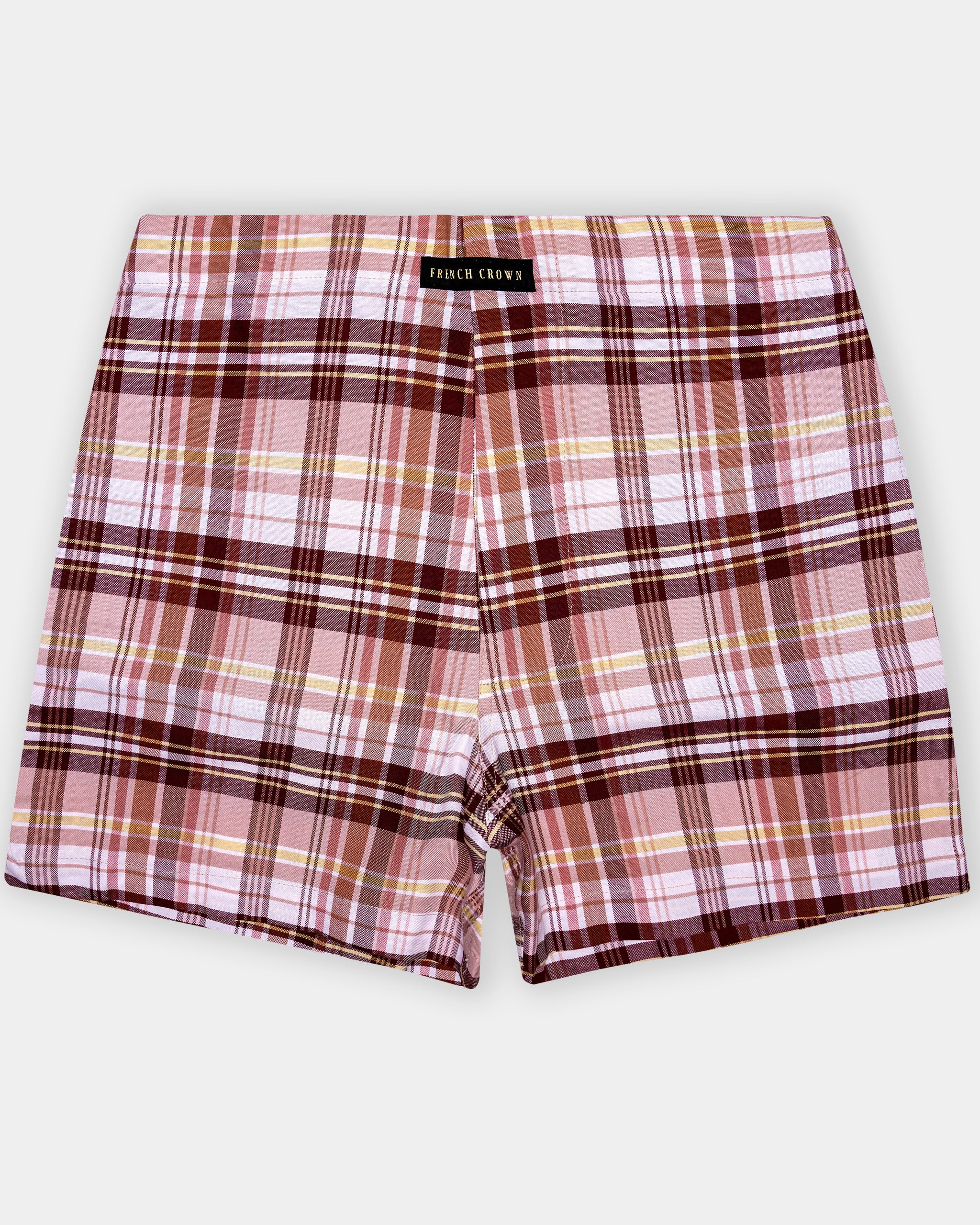 Heritage-Rustic Maroon Checks Plaid Cotton Boxer For Man