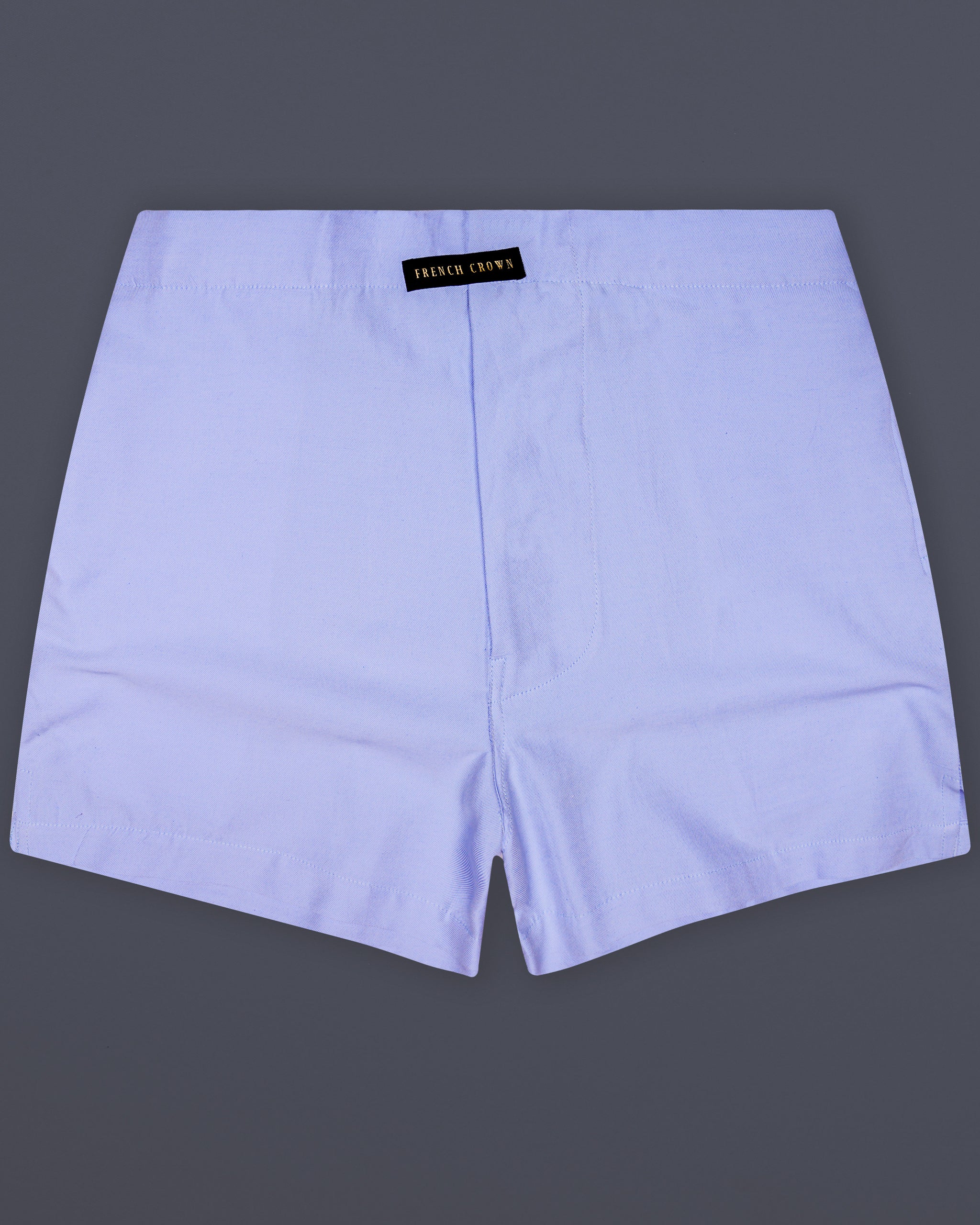 Ocean-Biloba Blue Plain Solid Cotton Boxer For Man