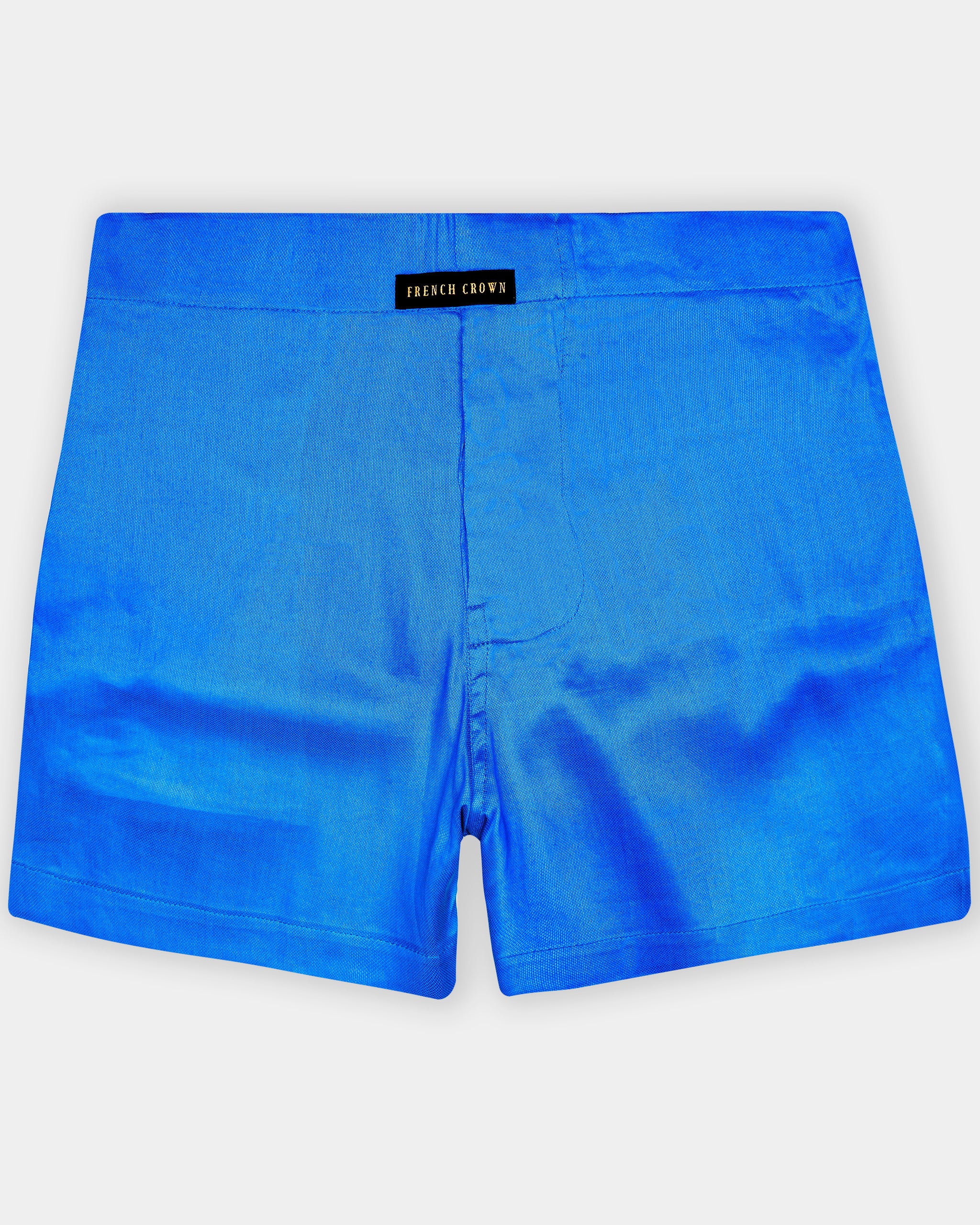 Azure Blue Plain Solid Cotton Boxer For Man