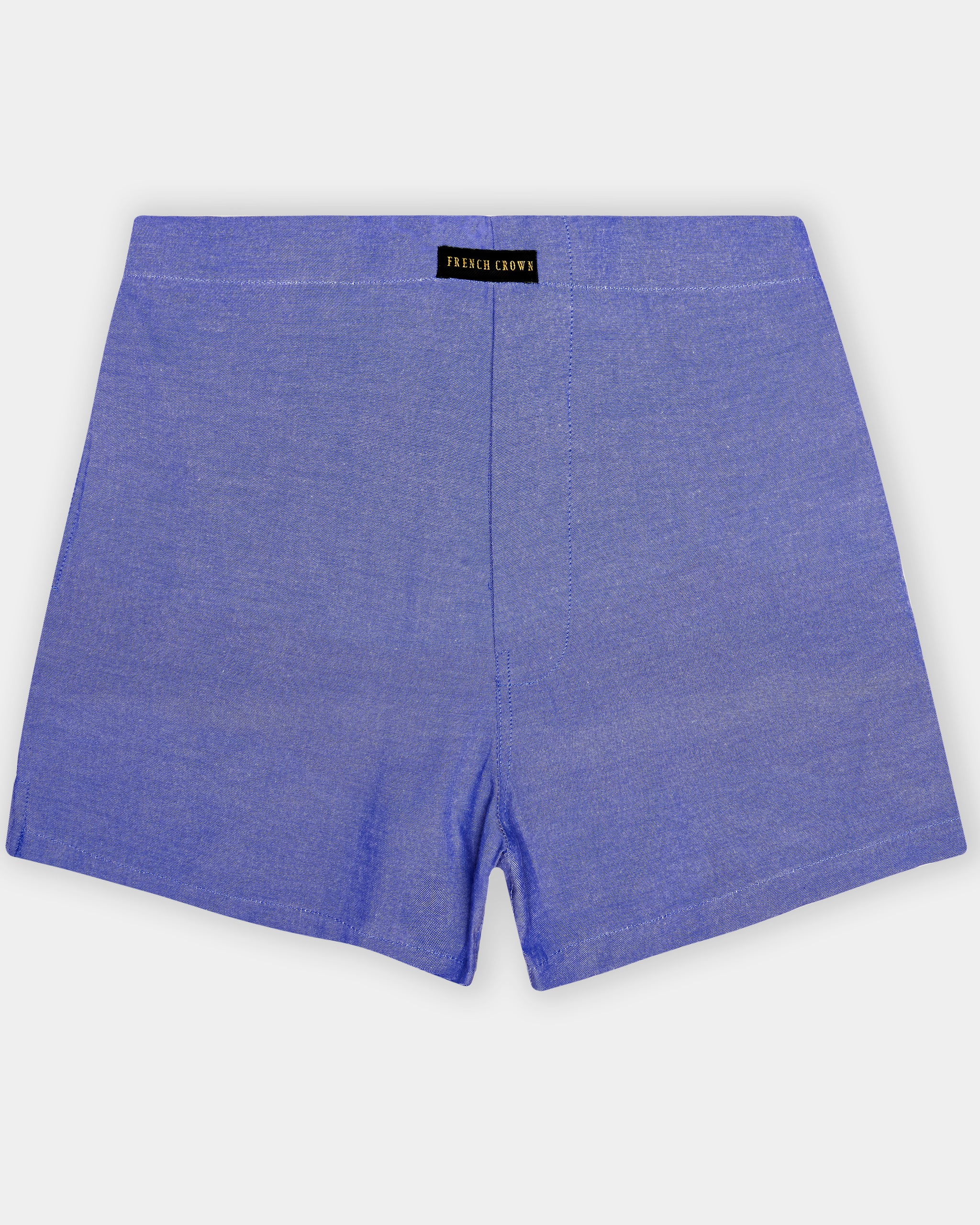 Wisteria Blue Plain Solid Cotton Boxer For Man