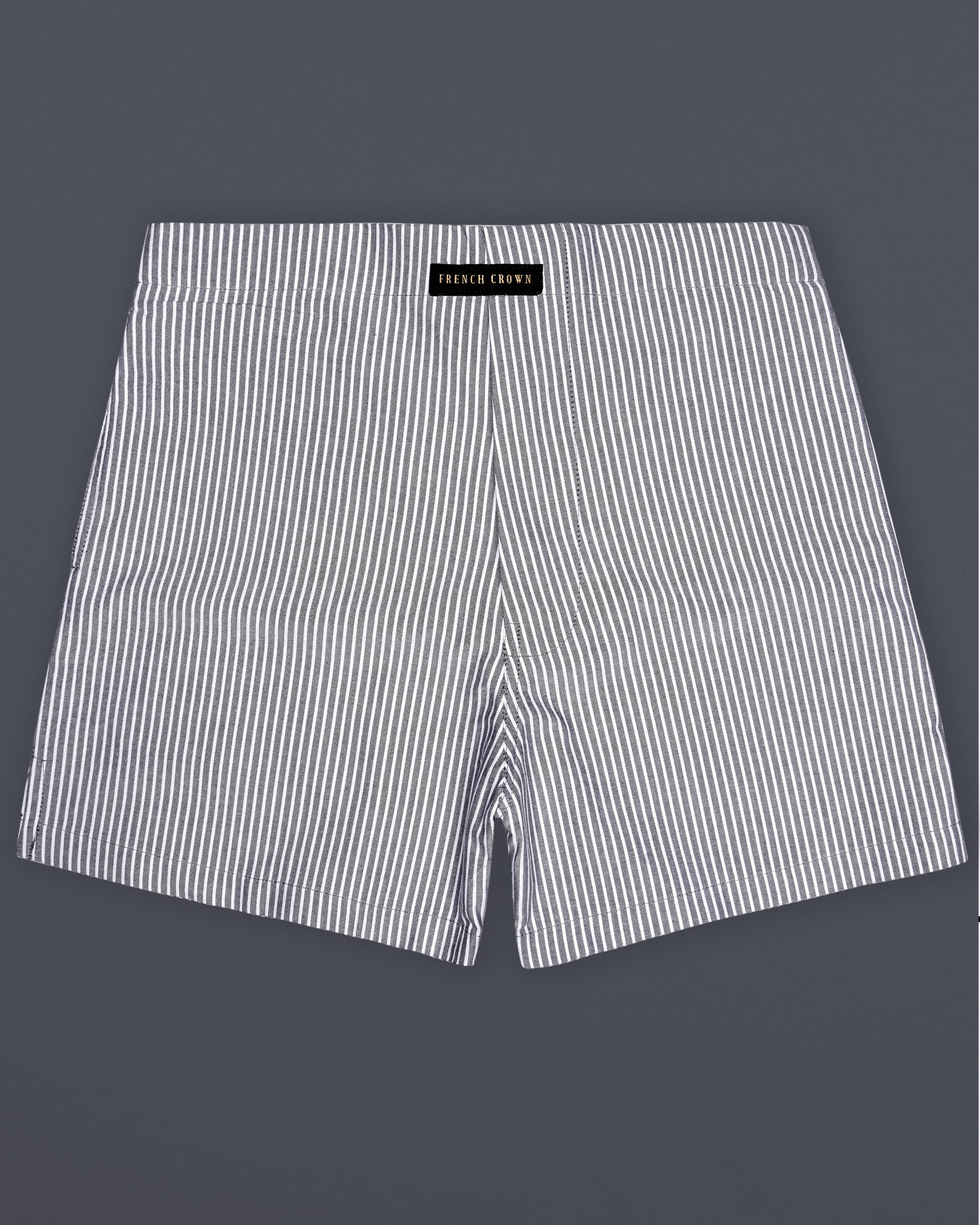 Monsoon Gray And Bright White Stripes Cotton Boxer For Man