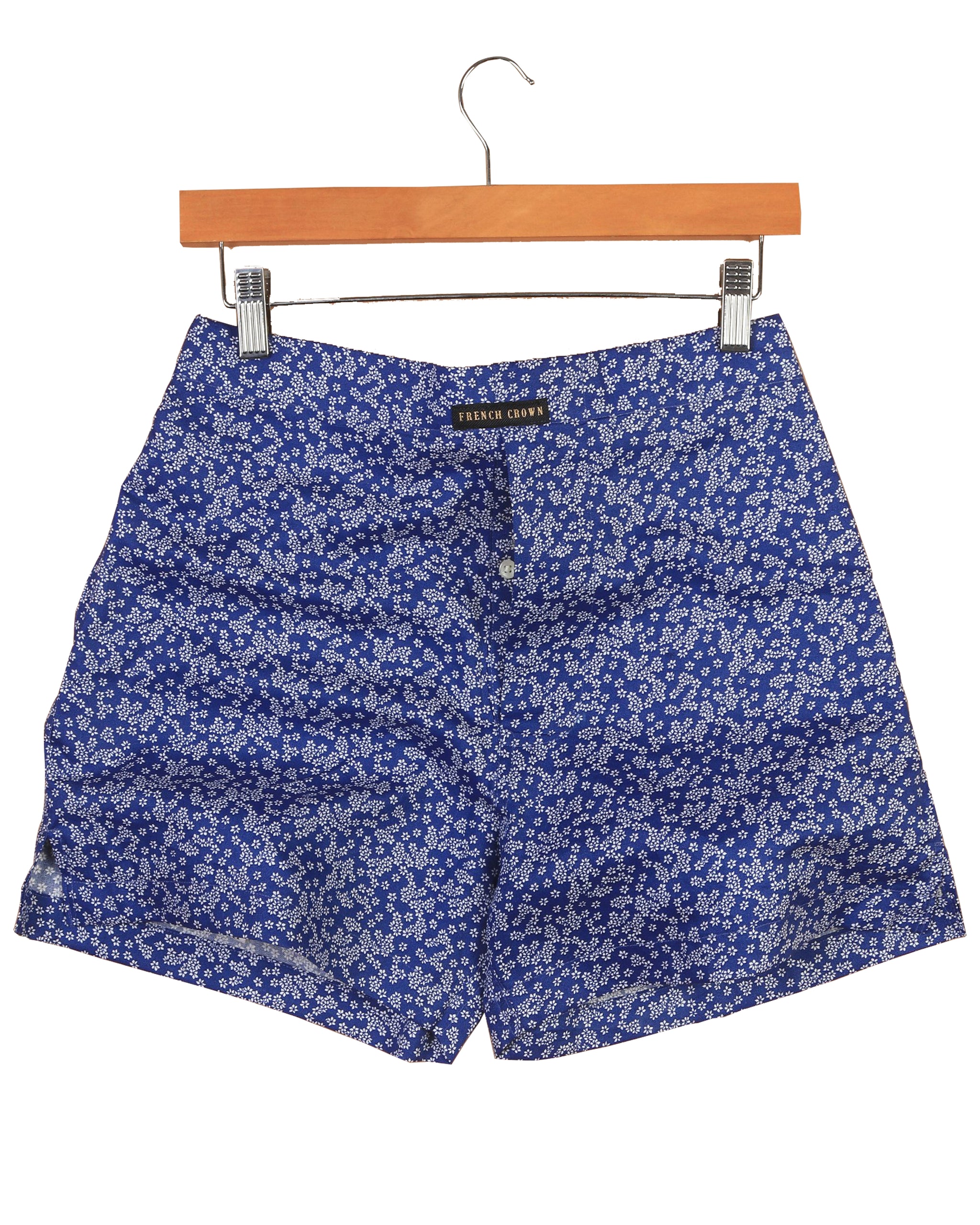 Blue Micro Flowers Prints Premium Cotton Boxers For Man