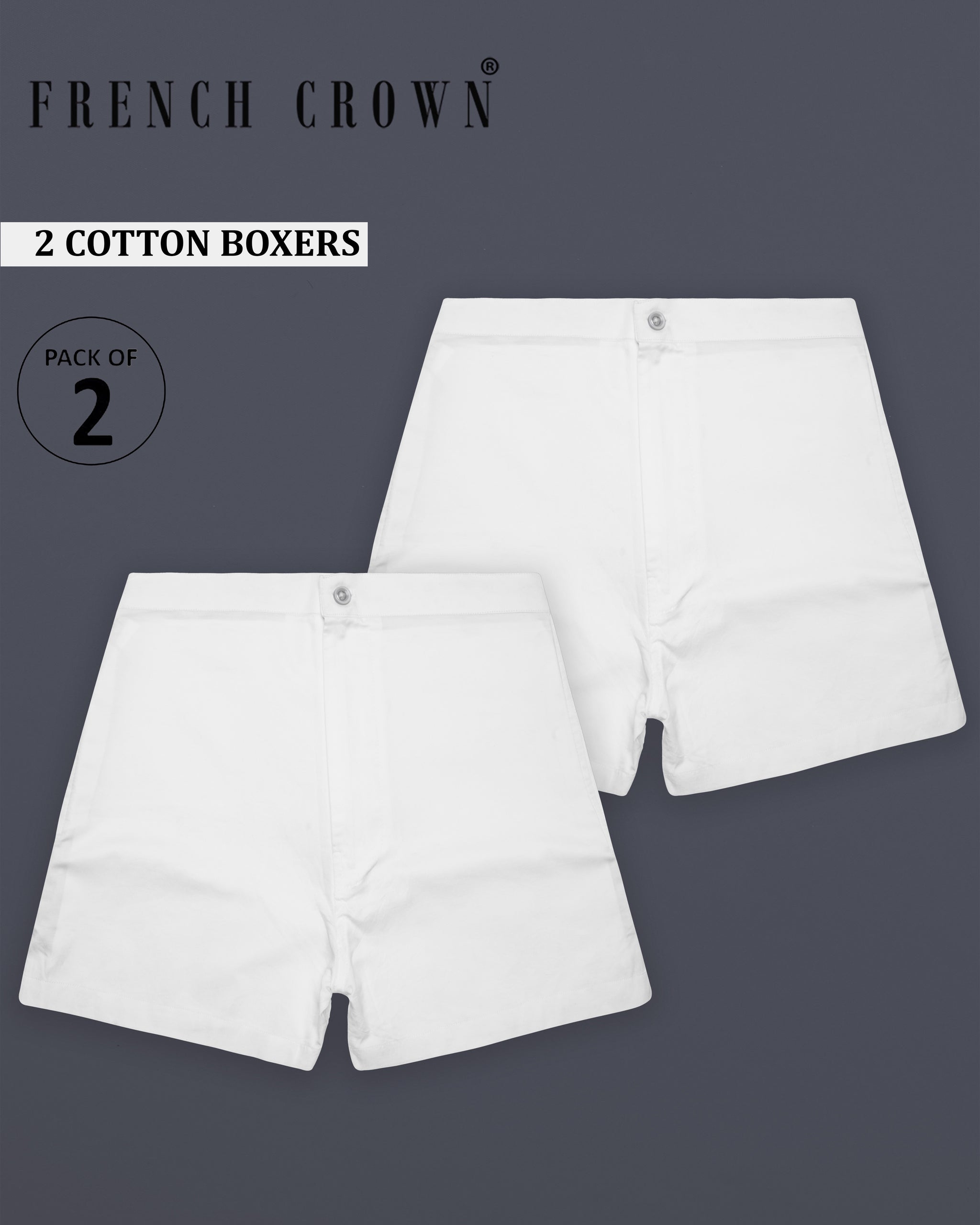 Twinlustre-Two Bright White Boxers For Man