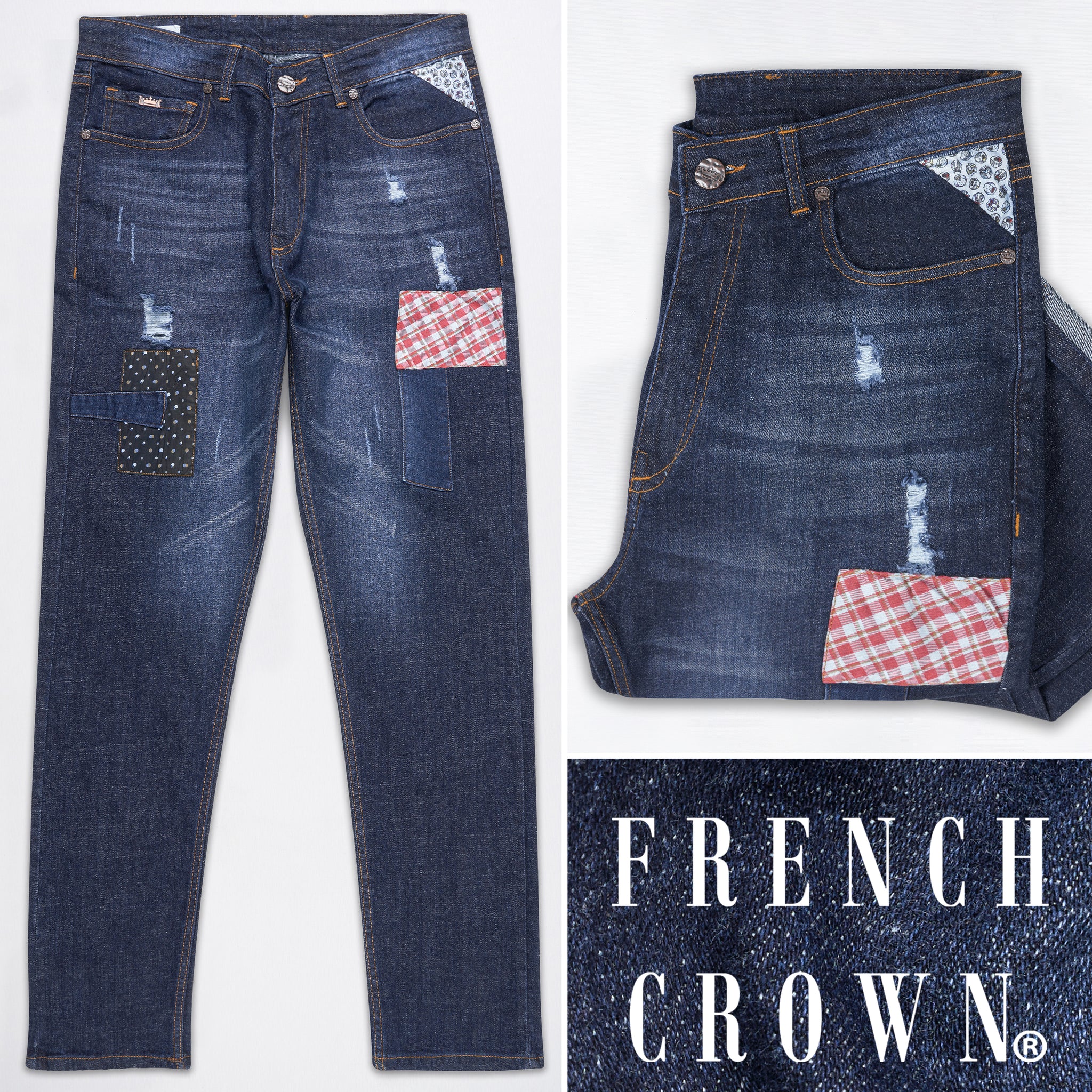 Gunmetal Blue Slim Fit Mid-Rise Clean Look Denim Jeans