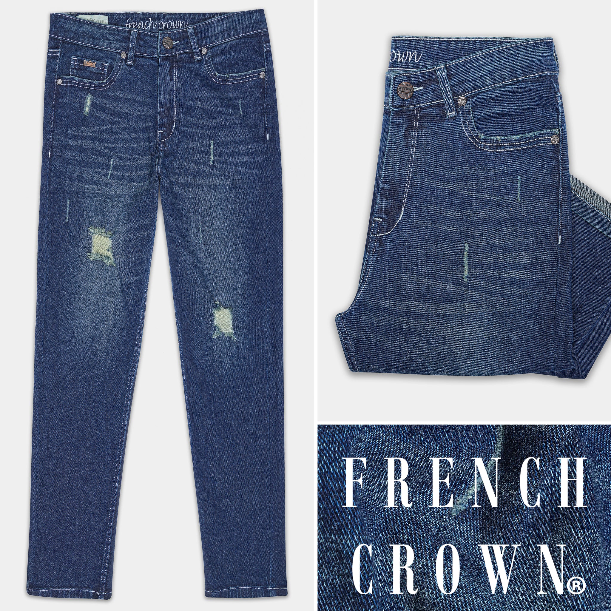 Cloud Burst Blue Slim Fit Mid-Rise Clean Look Denim Jeans