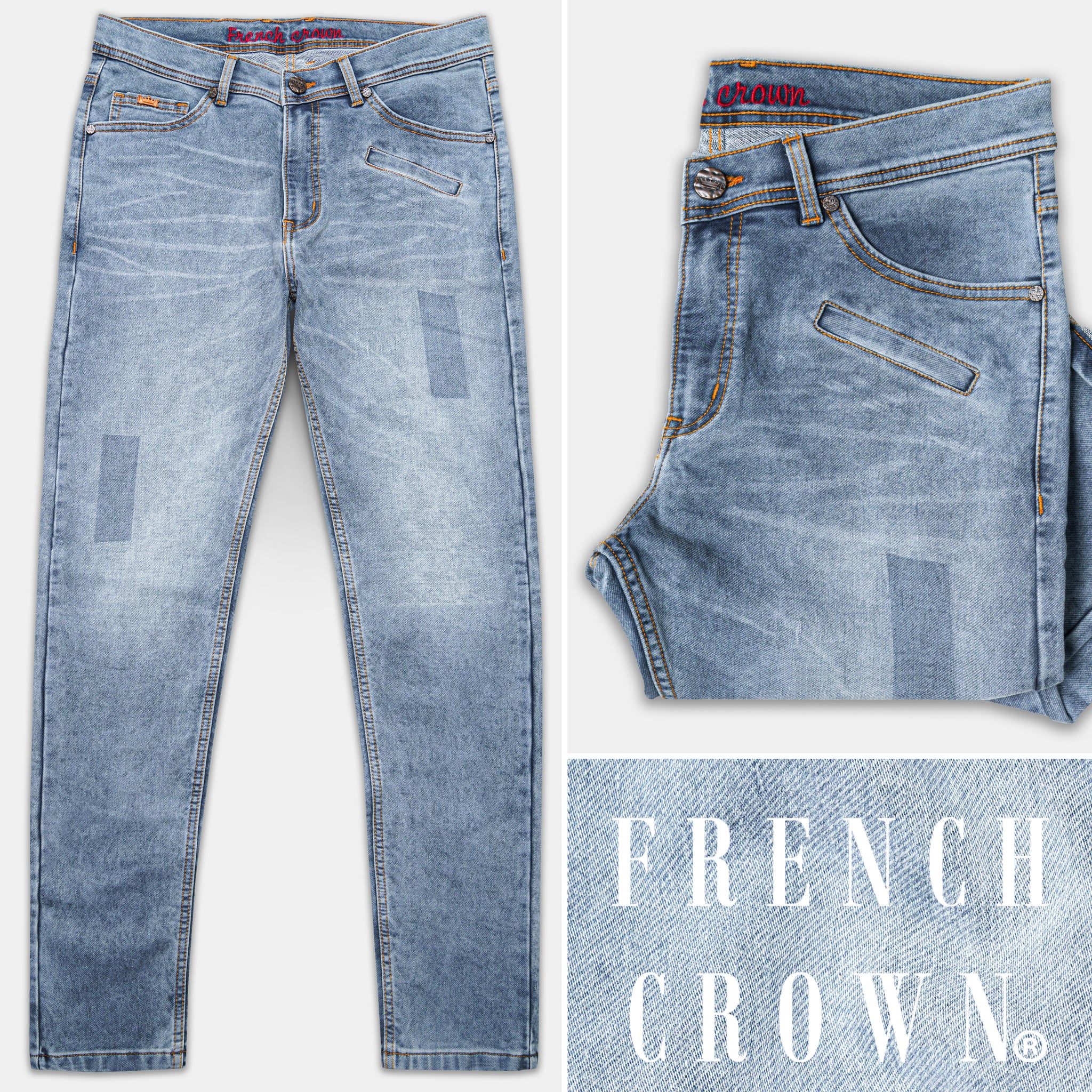 Mountain Blue Stone Slim Fit Mid-Rise Clean Look Denim Jeans