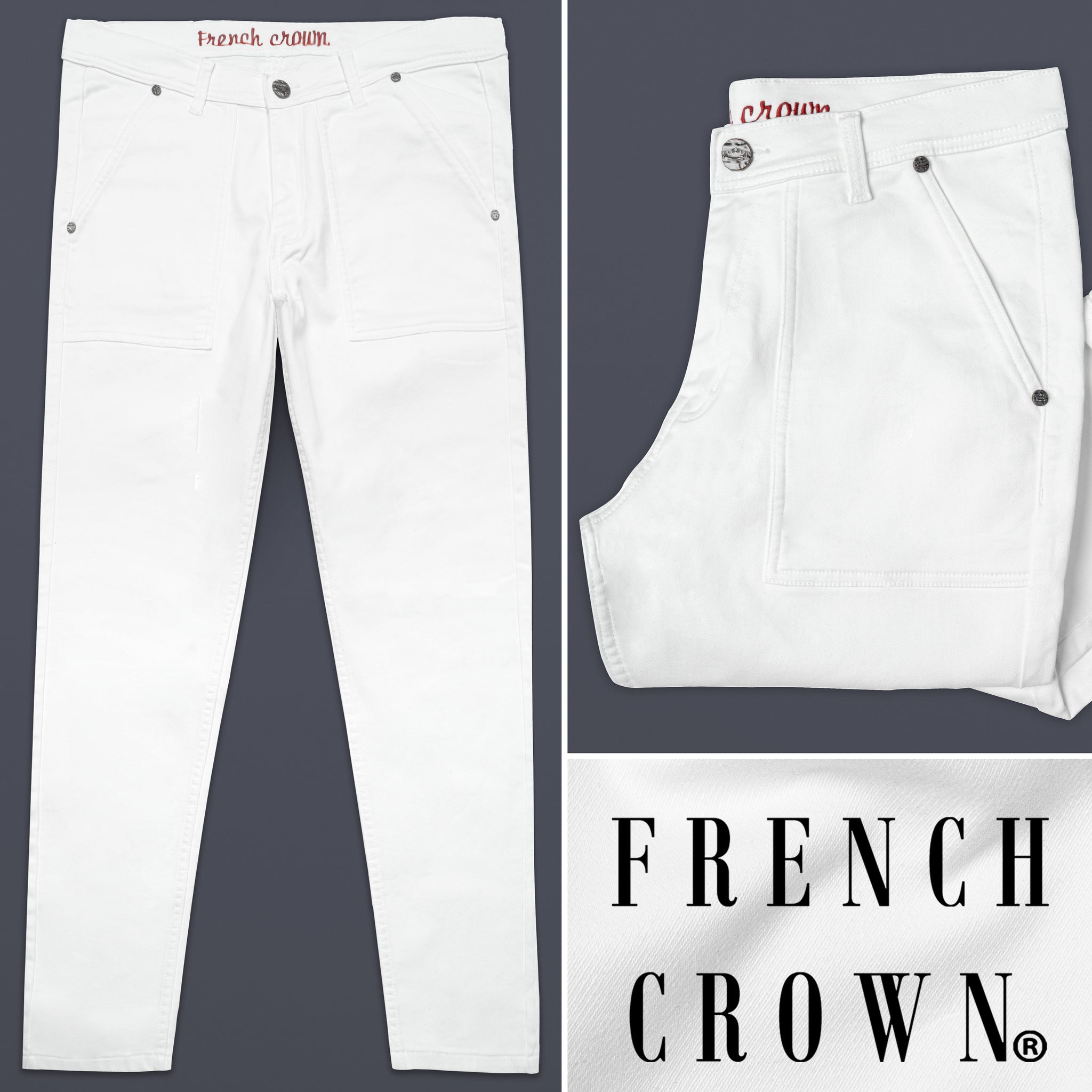 Bright White Slim Fit Mid-Rise Clean Look Denim Jeans